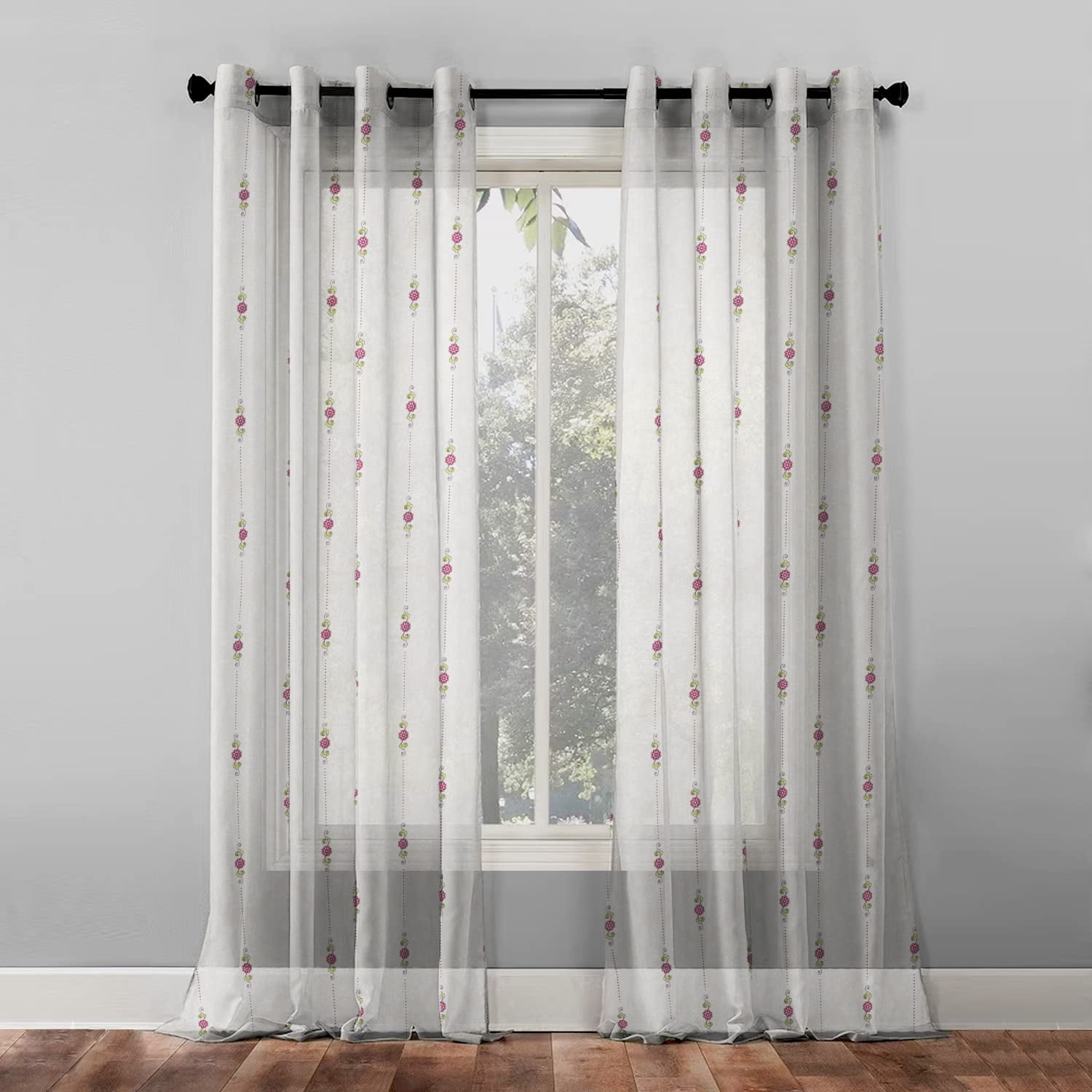SPACES DRAPE STORY polyester Elegant Ethenic Digital Print Sheer Semi ...