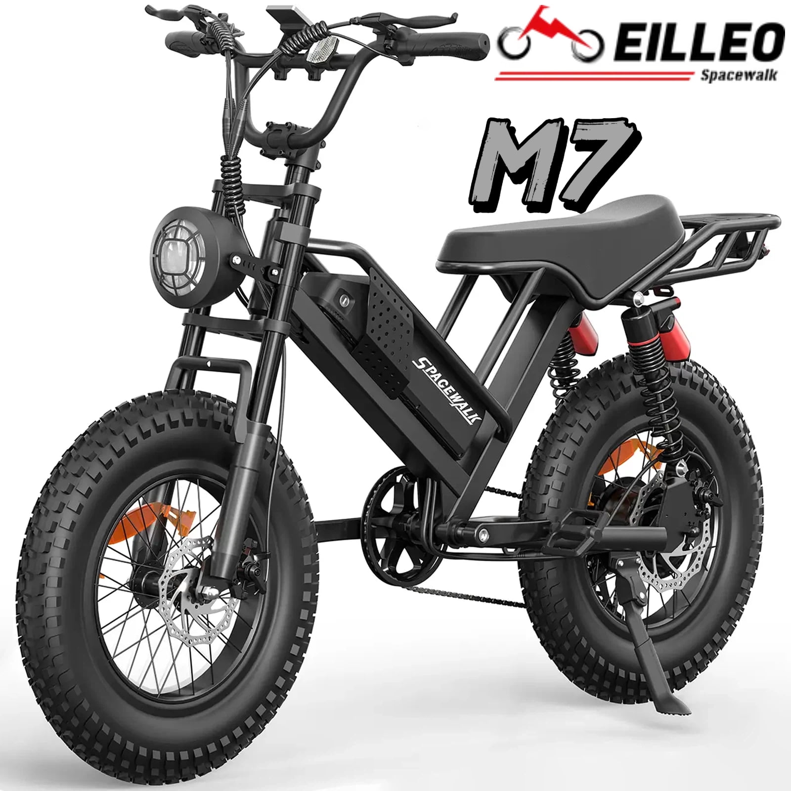 SPACEWALK M7 Electric Bike for Adults–750W Motor,20"x4" Fat Tires,24 ...