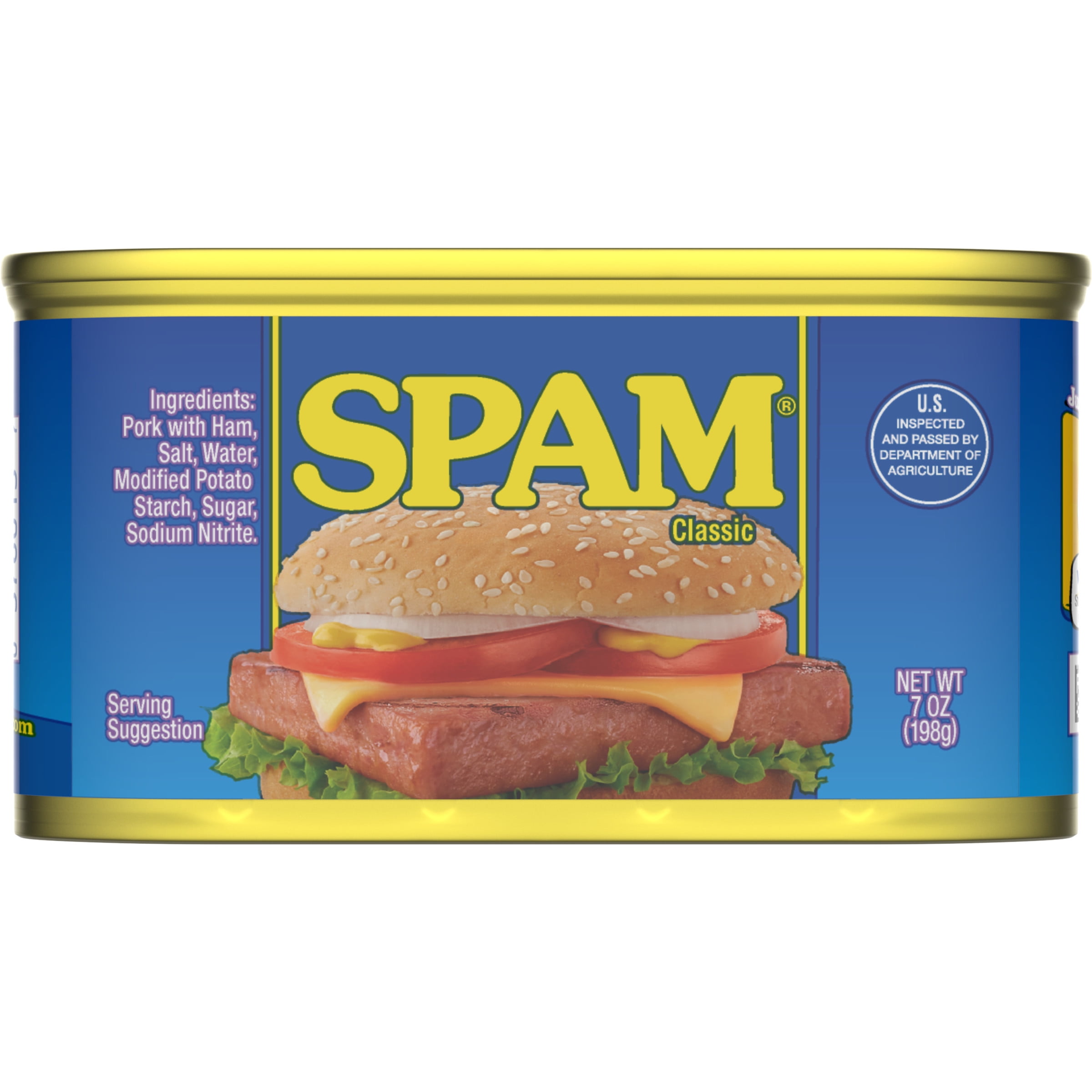 SPAM Classic, Shelf-Stable Meat, 7 Oz Can - Walmart.com