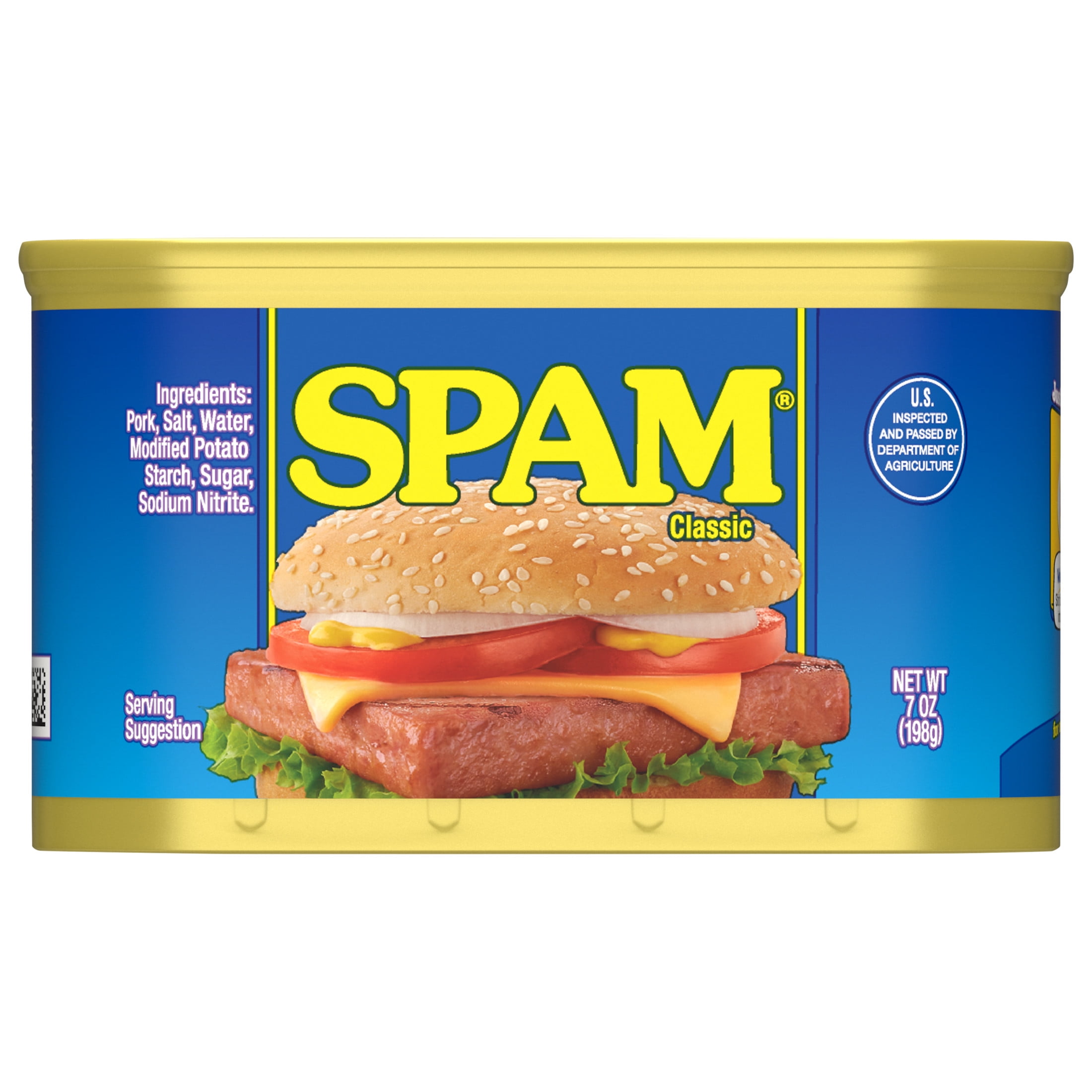 SPAM Classic, Shelf-Stable Meat, 7 oz Can for Breakroom - Walmart ...