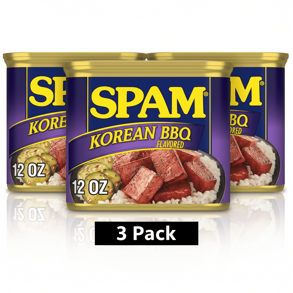 SPAM Korean BBQ Flavored, Shelf Stable, 12 oz Aluminum Can (3-Pack ...