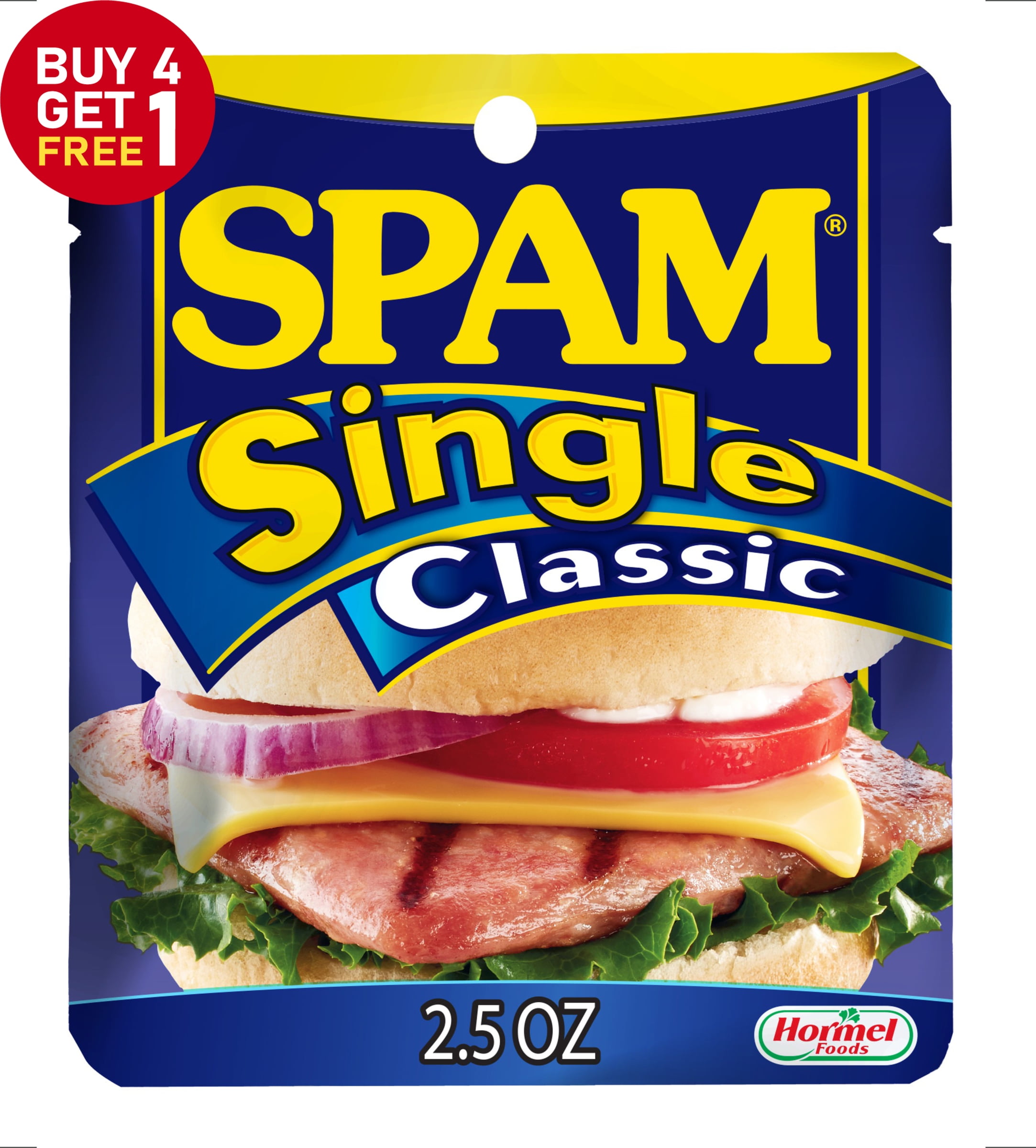 SPAM Single Classic, 2.5oz Pouch (Buy 4 Get 1 Free) - Walmart.com