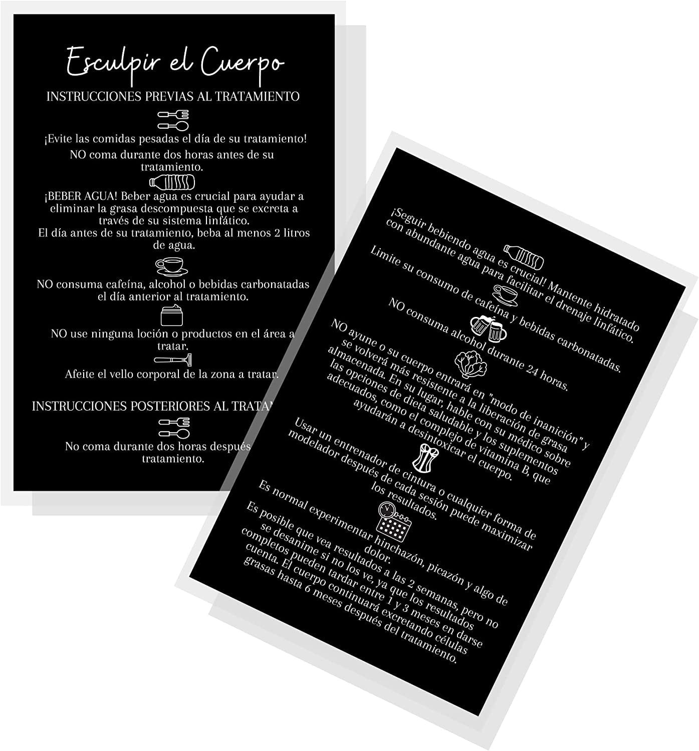 SPANISH Body Sculpting Cards 30 Pack 4x6 inch Large Postcard Size Body ...