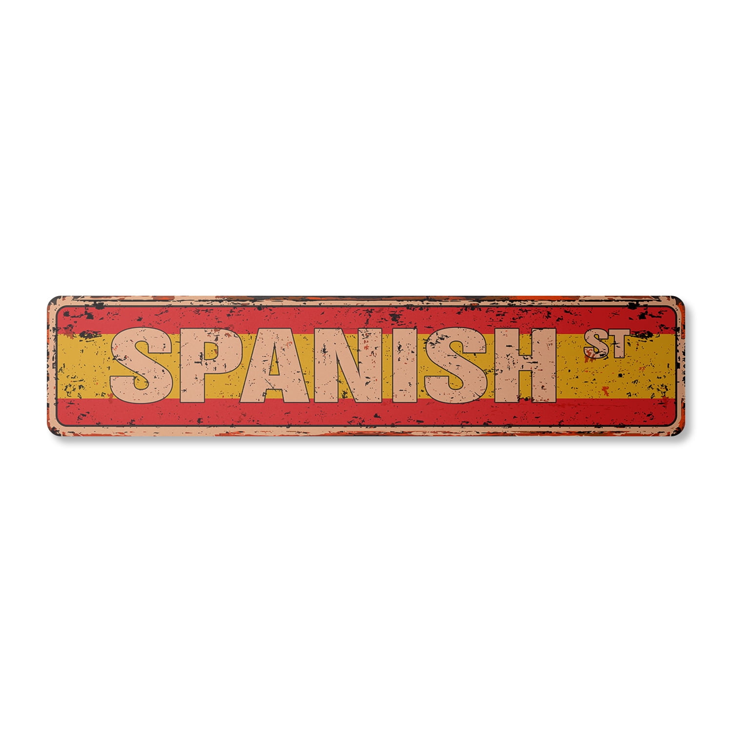 SPANISH FLAG Vintage Plastic Street Sign Spain espaÃ¯¿½a pride flags ...