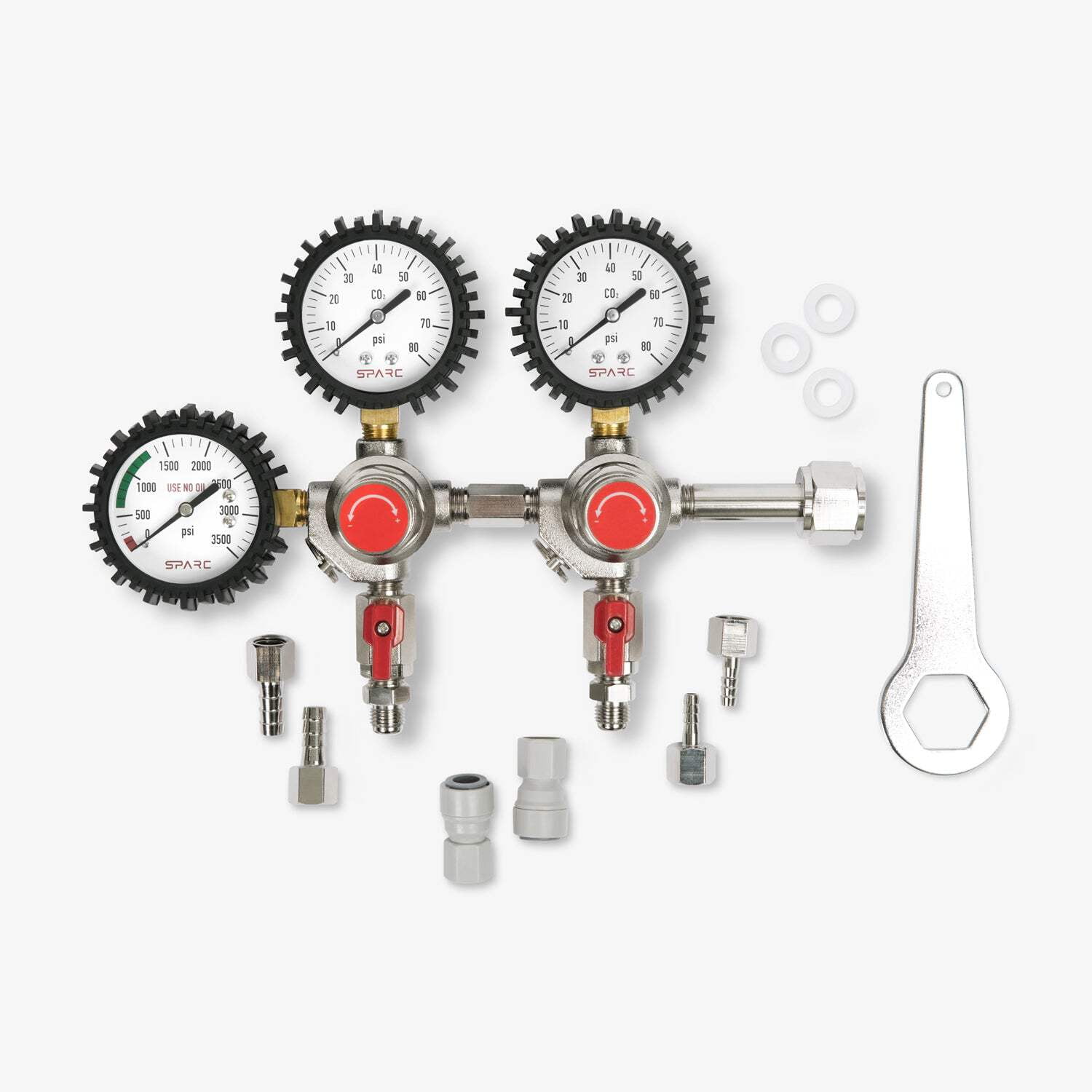SPARC USA Dual Output Premium CO2 Regulator - GEN2 - CGA320 0-60PSI ...