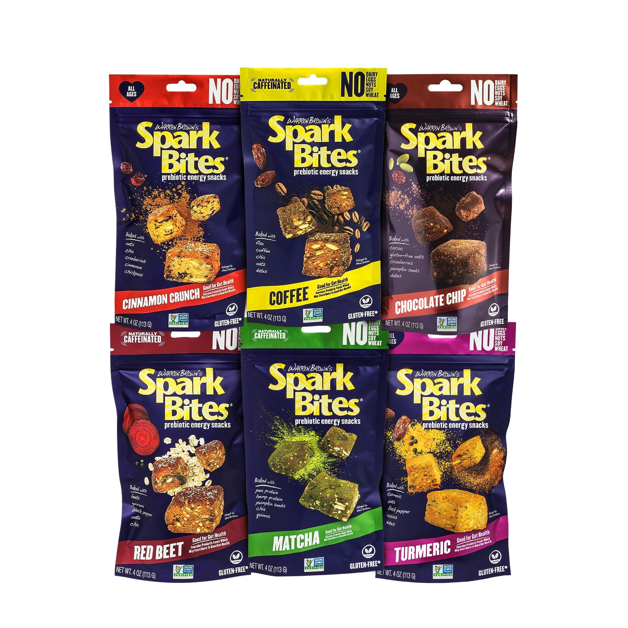 SPARK BITES - Variety KEF16 Pack 6 (one each flavor) Allergen Free ...