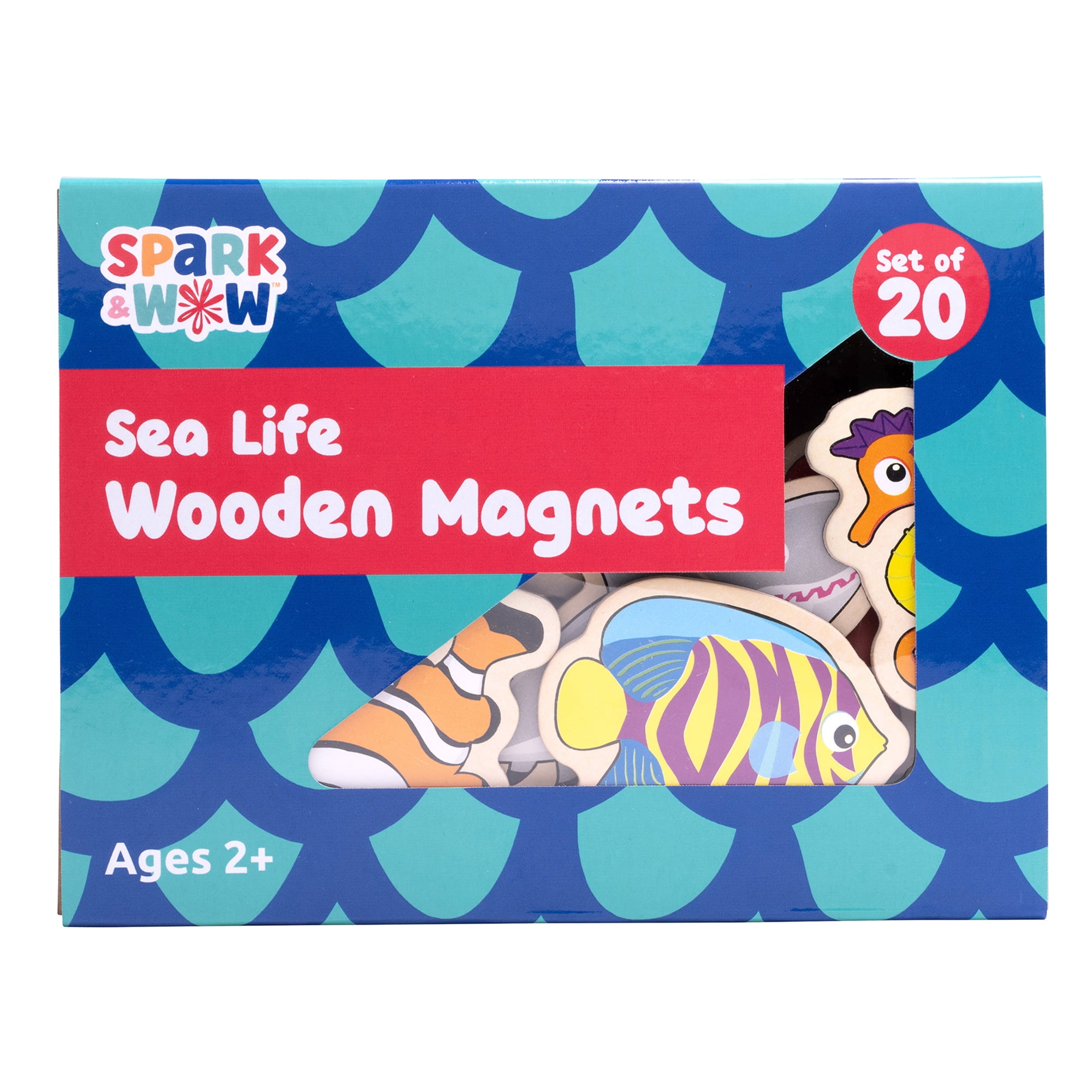 Spark & Wow Wooden Magnets - Sea Life - Set of 20 - Walmart.com