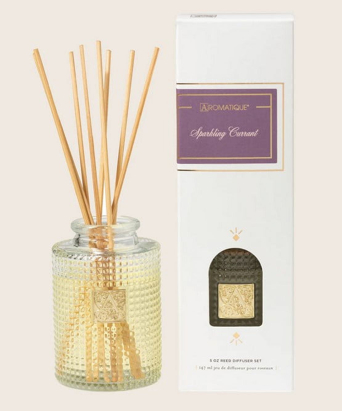 SPARKLING CURRANT Aromatique Reed Diffuser Gift Set Glass Vessel ...