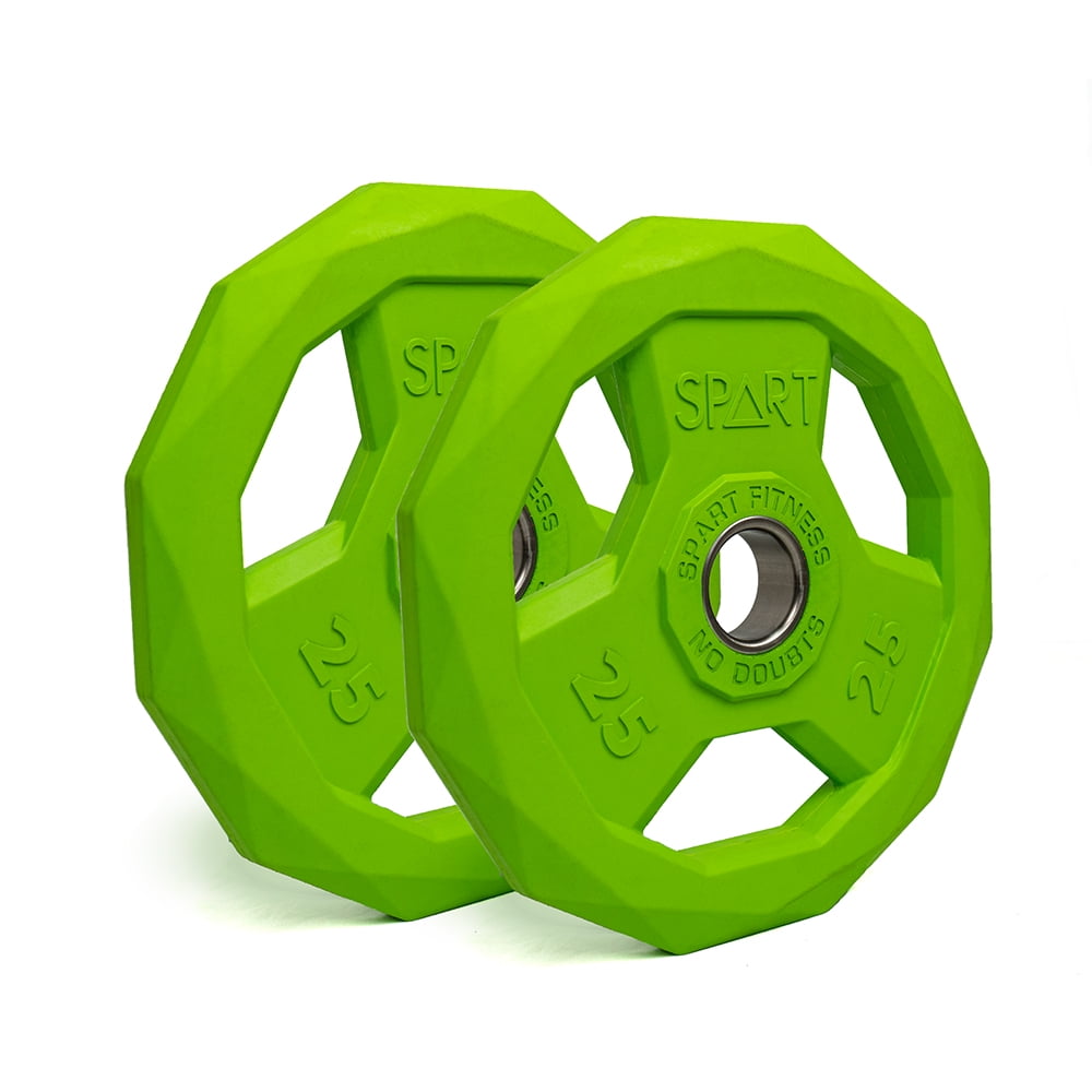 SPART Color Coded Diamond Weight Plate 2-Inch Rubber Coated Olympic ...