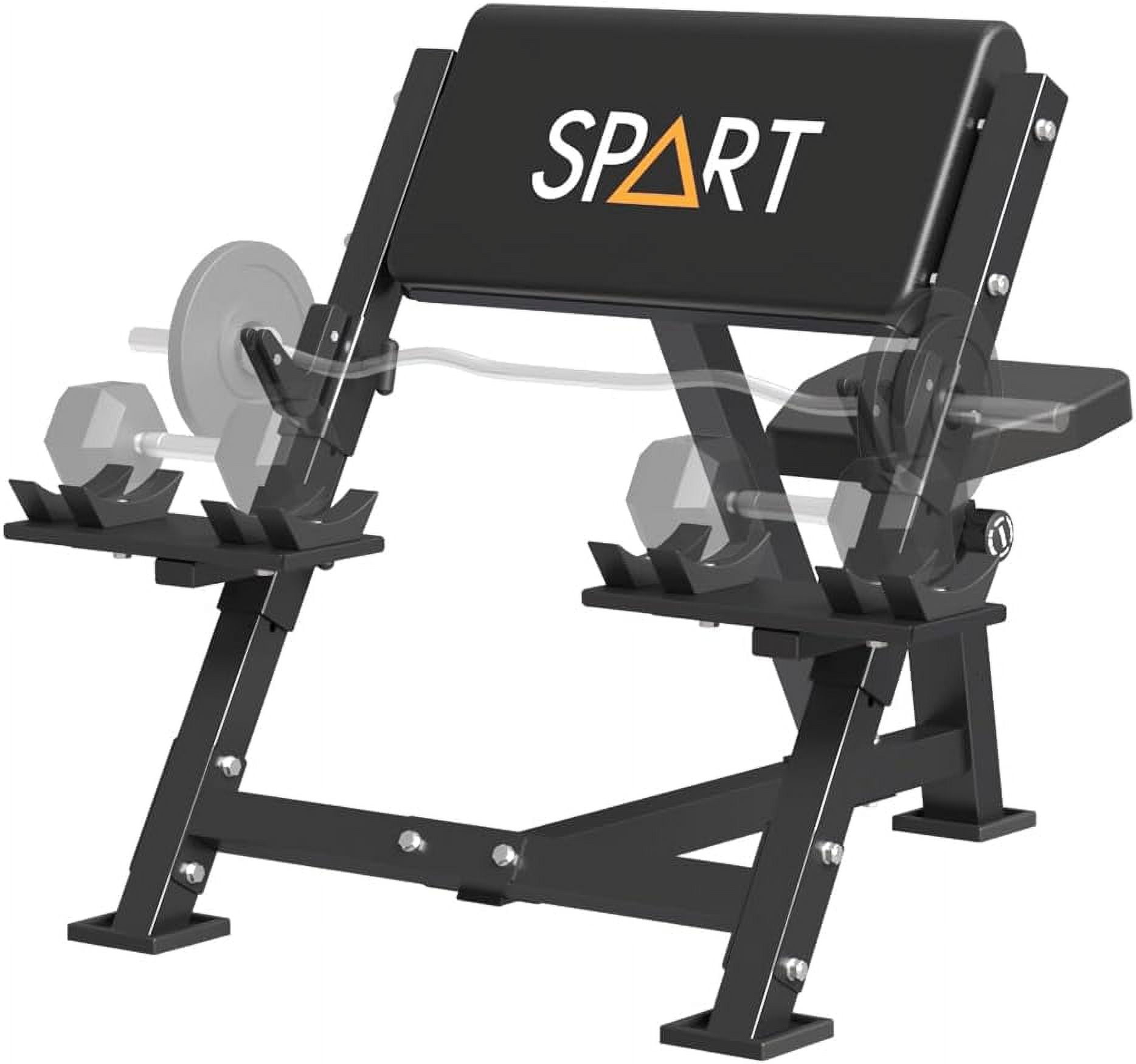 SPART Preacher Curl Bench, Seated Arm Isolated Barbell Dumbbell Bicep ...