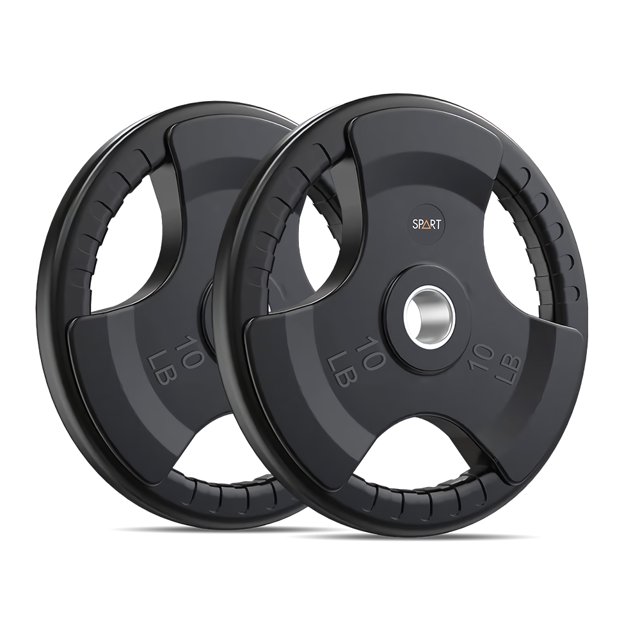 SPART 2-Inch Olympic Rubber Coated Weight Plate for Barbell, Strength ...