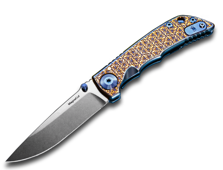 SPARTAN BLADES Harsey Folder 3.25 Frame Lock Regal Blue Titanium & CPM ...