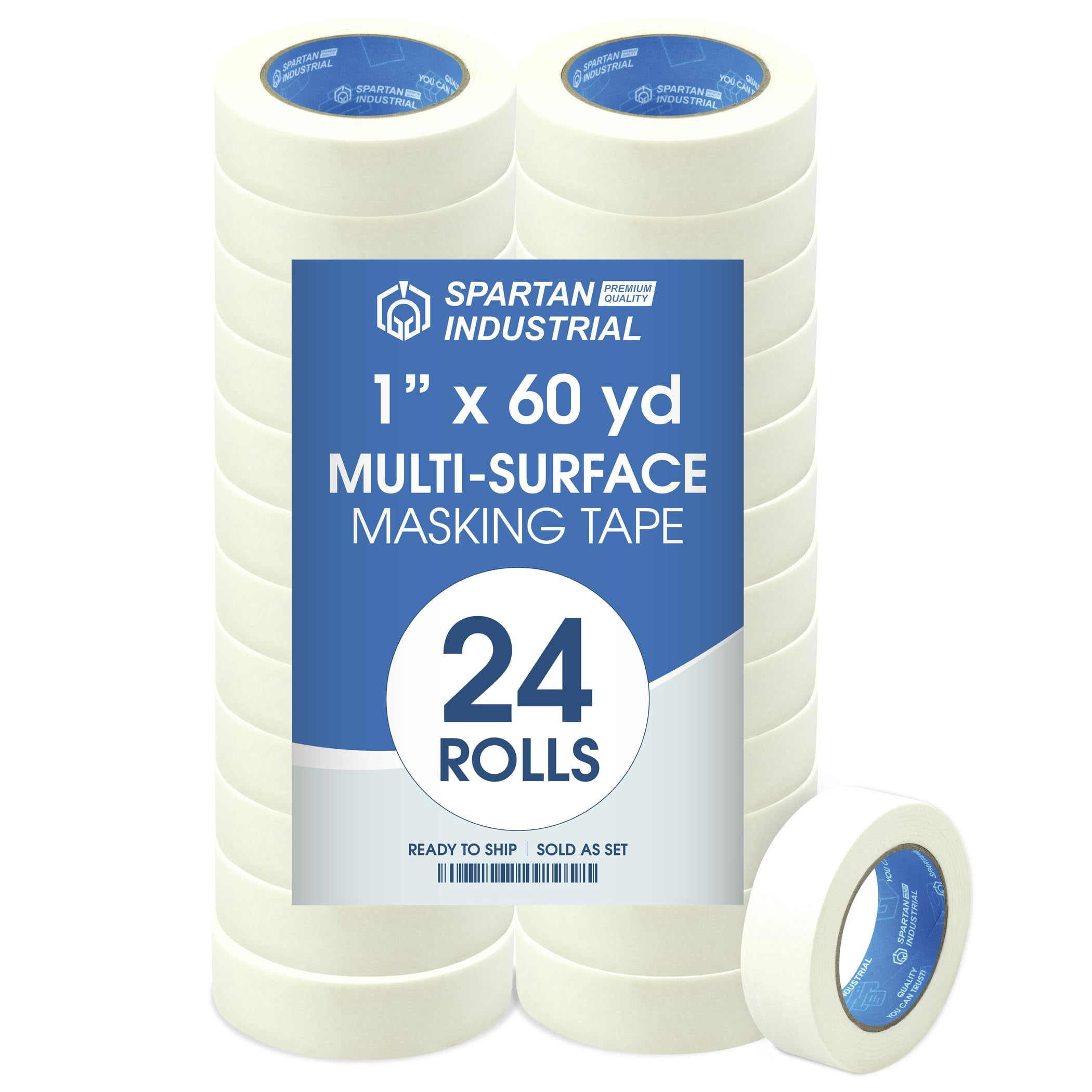 SPARTAN INDUSTRIAL - 1" X 60 yd Masking Tape for Labeling, Art Projects ...