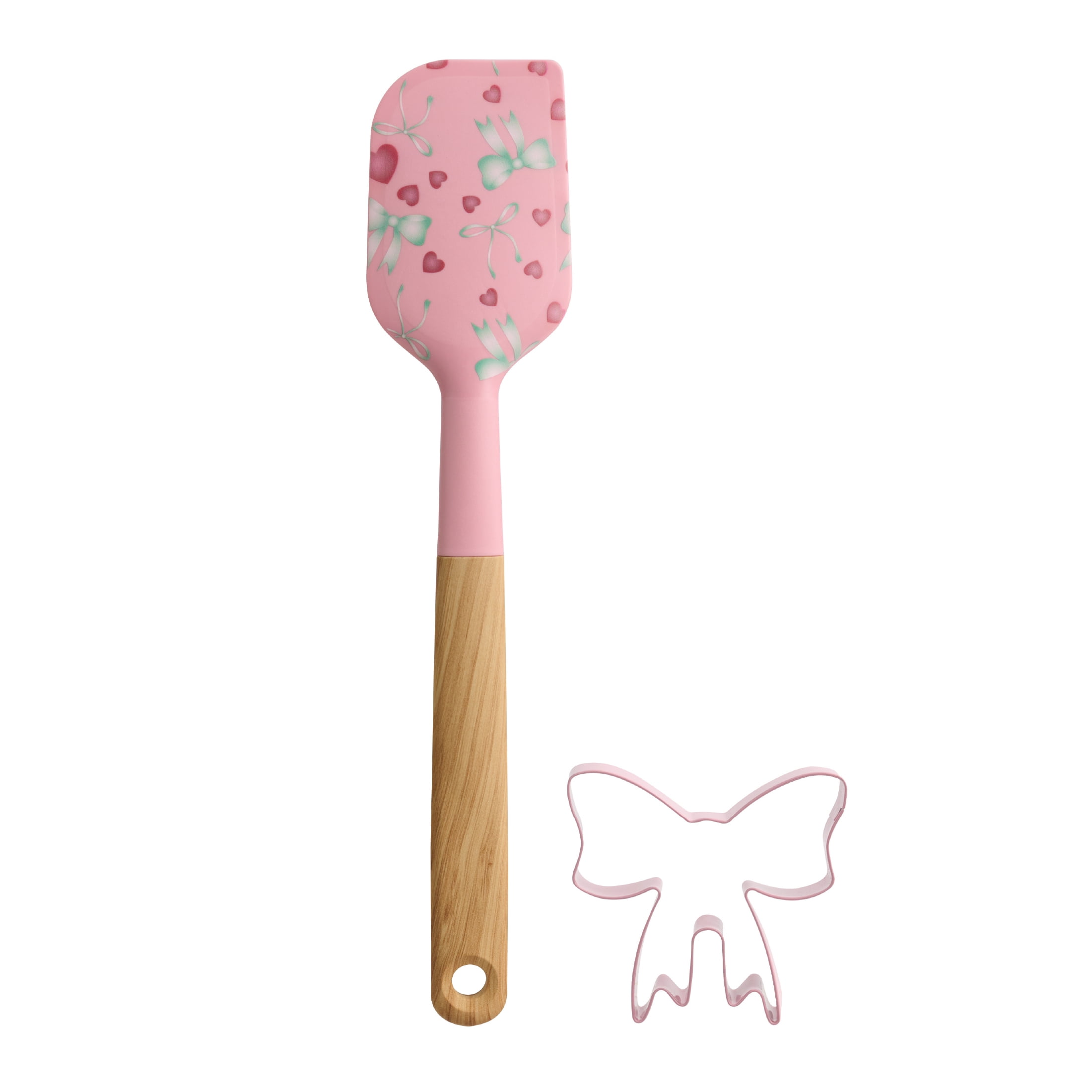 Way To Celebrate 2 Piece Silicone Spatulas with Cookie Cutter, Bow ...