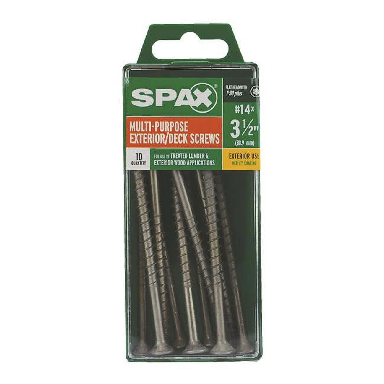 SPAX No. 14 in. X 3-1/2 in. L Gray Star Flat Head Deck Screws 10 pk ...