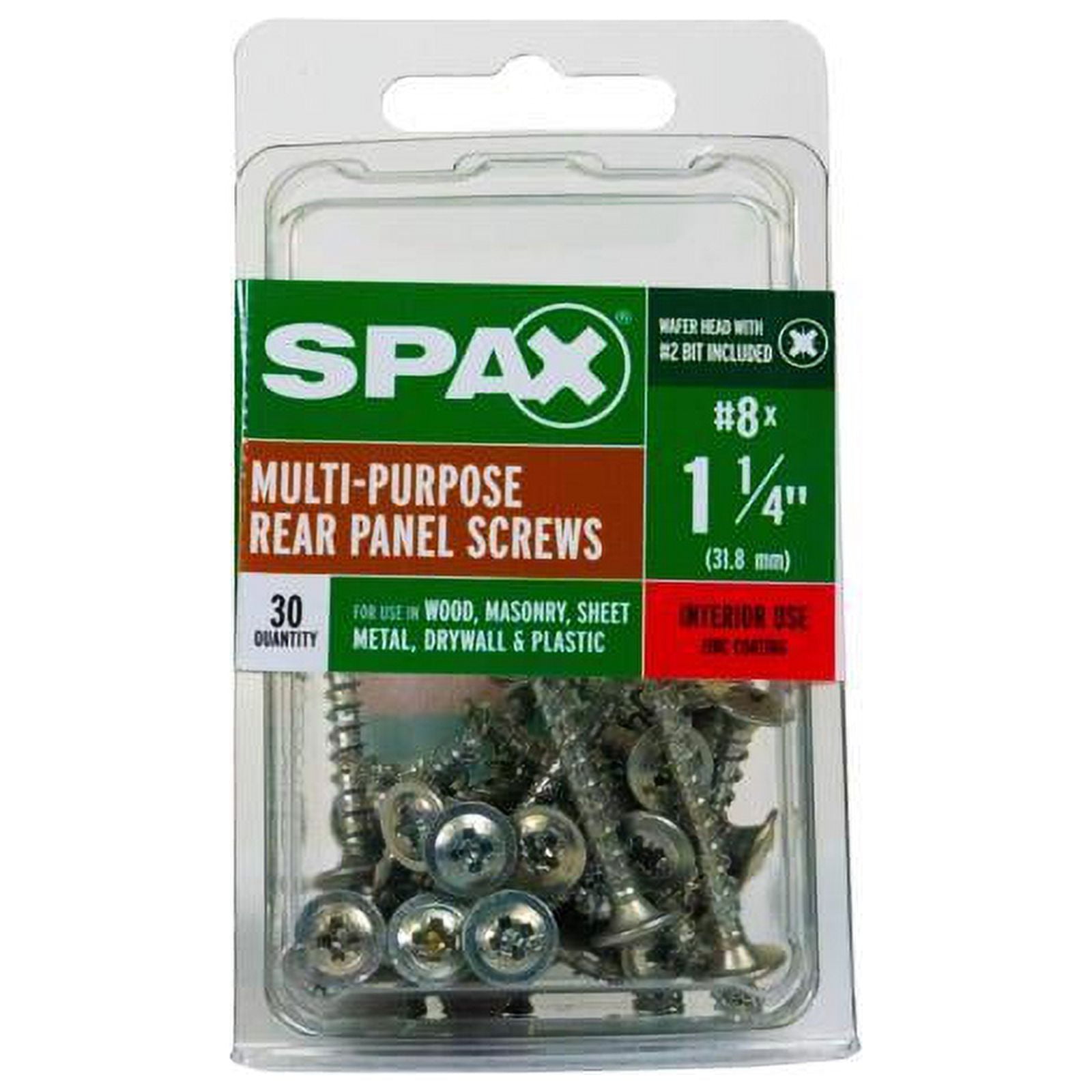 (25-Pk) Spax Multi Purpose Phillips Rear Panel Screws #8 x 1 1/4 ...
