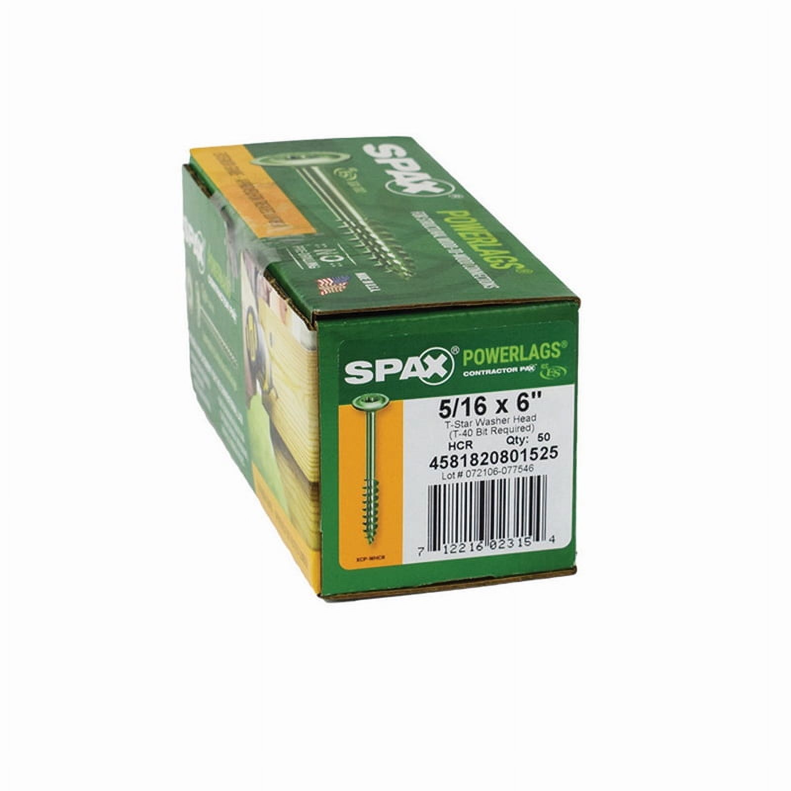 SPAX PowerLags 5/16 in. in. X 6 in. L T-40 Washer Head Structural ...