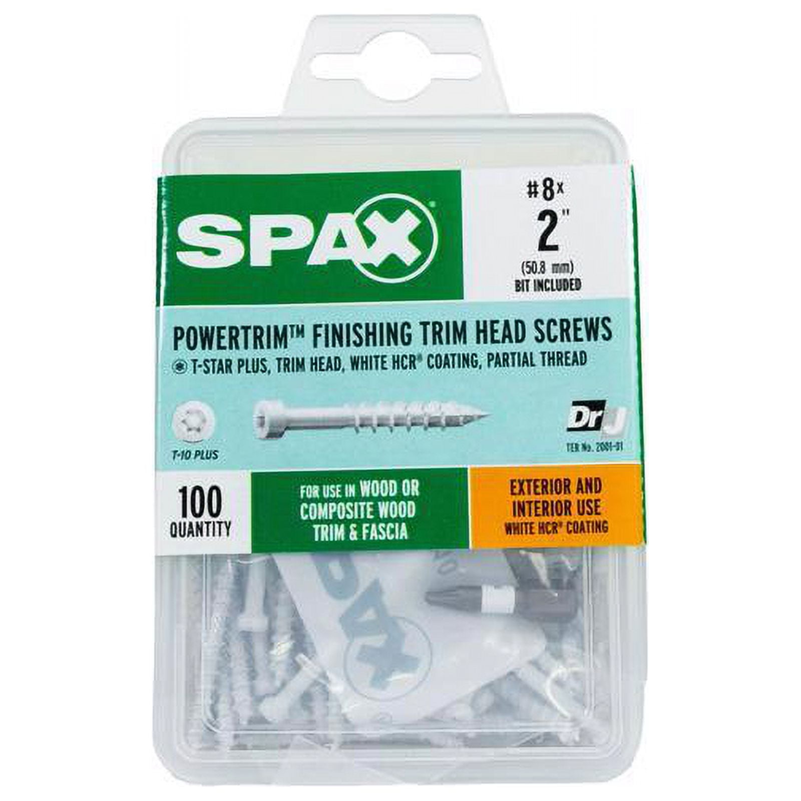 SPAX PowerTrim No. 8 Label X 2 in. L Star Trim Head Trim Screws 0.64 lb ...