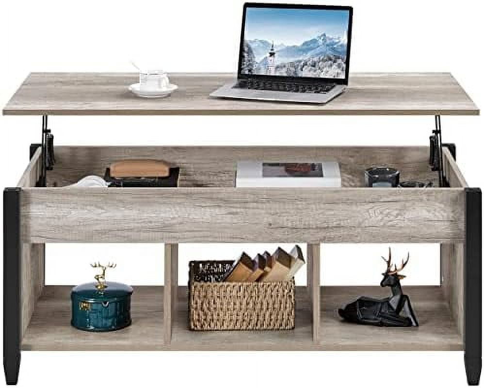 SPBOOMlife Lift Top Coffee Table with Hidden Compartment & Adjustable ...