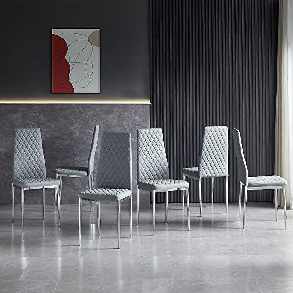 Spboomlife Pu Leather Dining Chairs Set Of 6 Modern Kitchen Chairs With