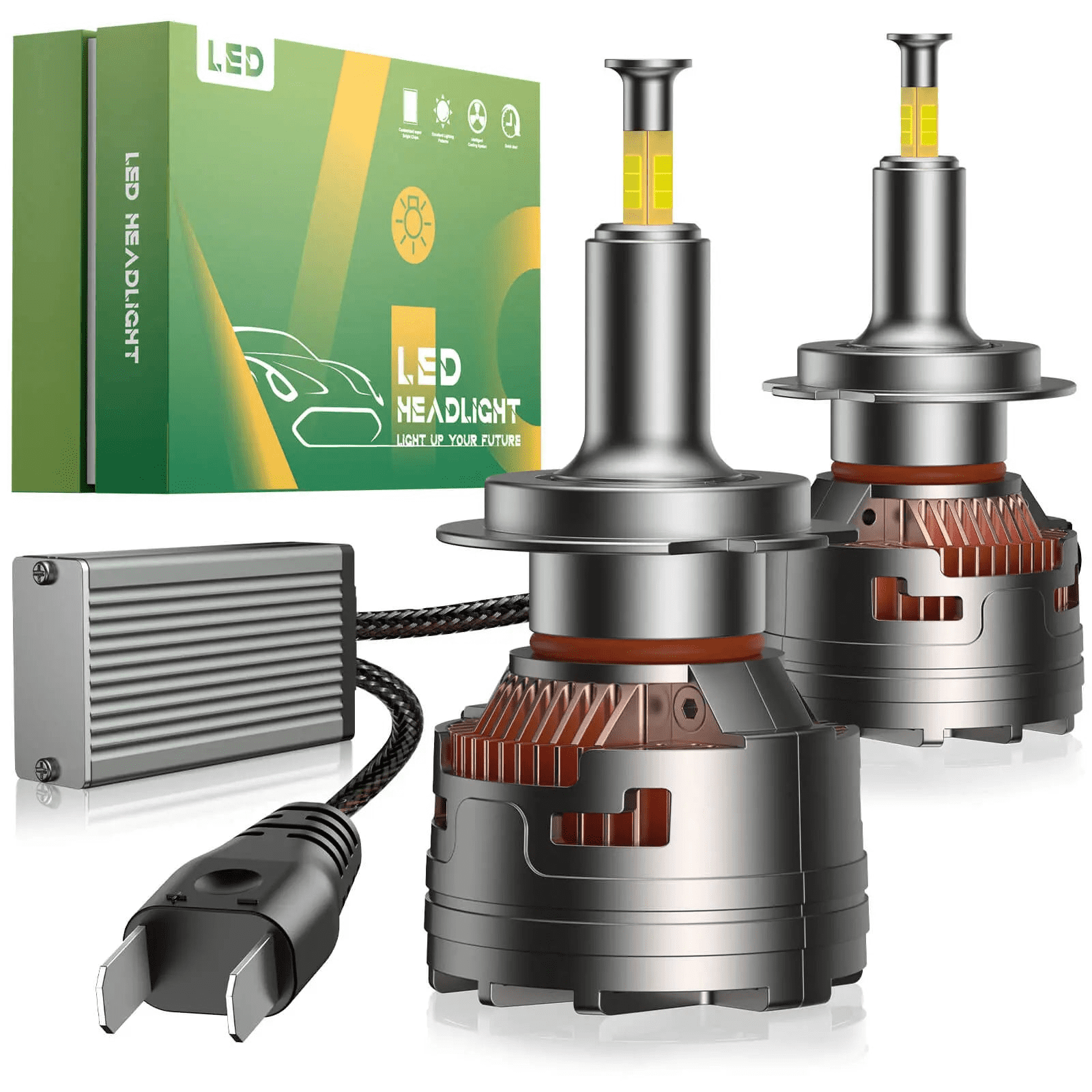 SPBTAR V7 LED Headlight Bulbs, 2 Pcs LED Headlight H7 150W Bulbs, 360 ...