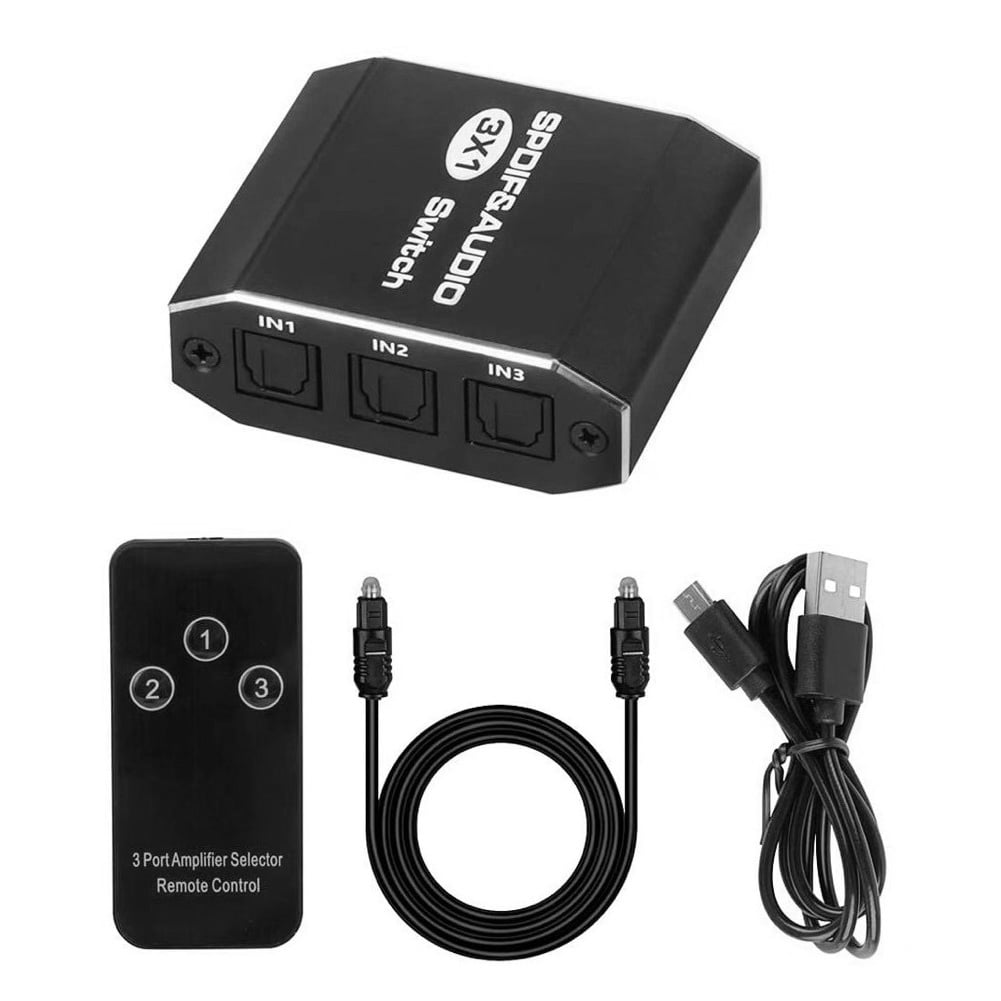 SPDIF Toslink Switcher 3 in 1 Out Digital Optical Audio Splitter ...