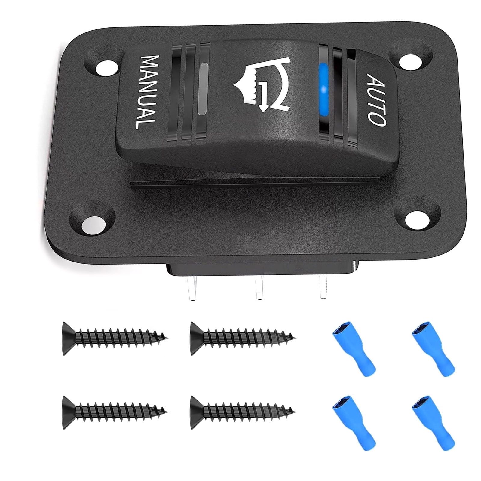 SPDT 3-Way Bilge Pump Rocker Switch 4-Pin 12V/24V With Blue LED 20A ...