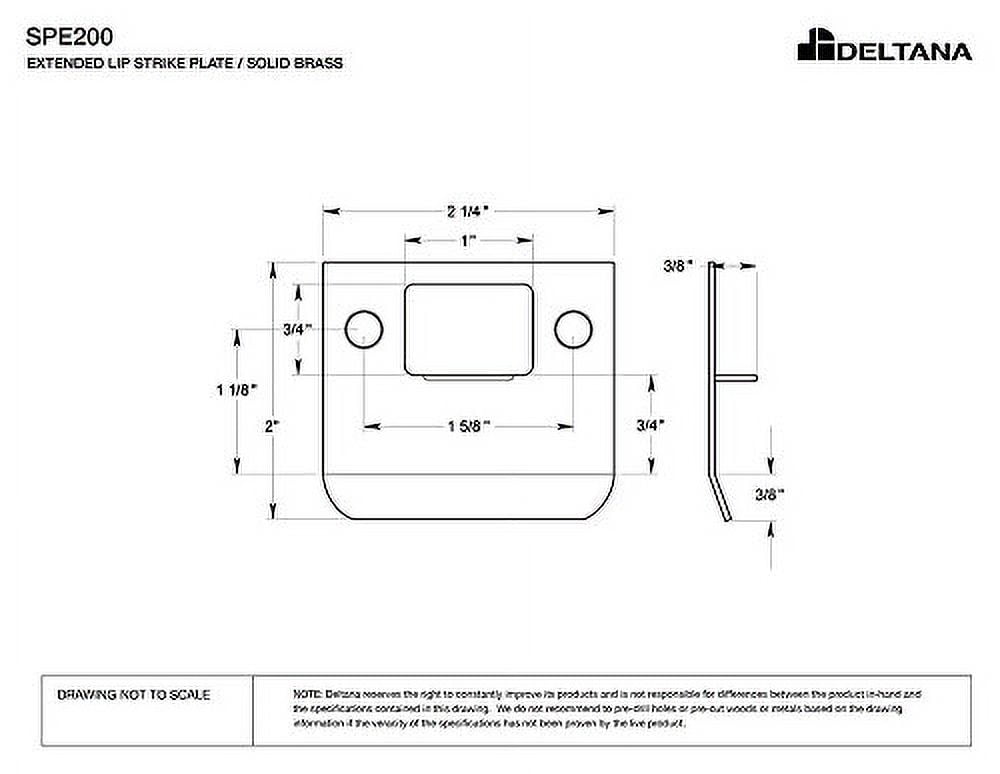 SPE200U10B 2" x 2-/4" Extended Lip Strike Plate, Pack Of 5 - Walmart.com
