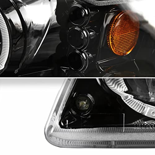 SPEC-D TUNING Jet Black LED Dual Halo Projector Headlights Compatible ...