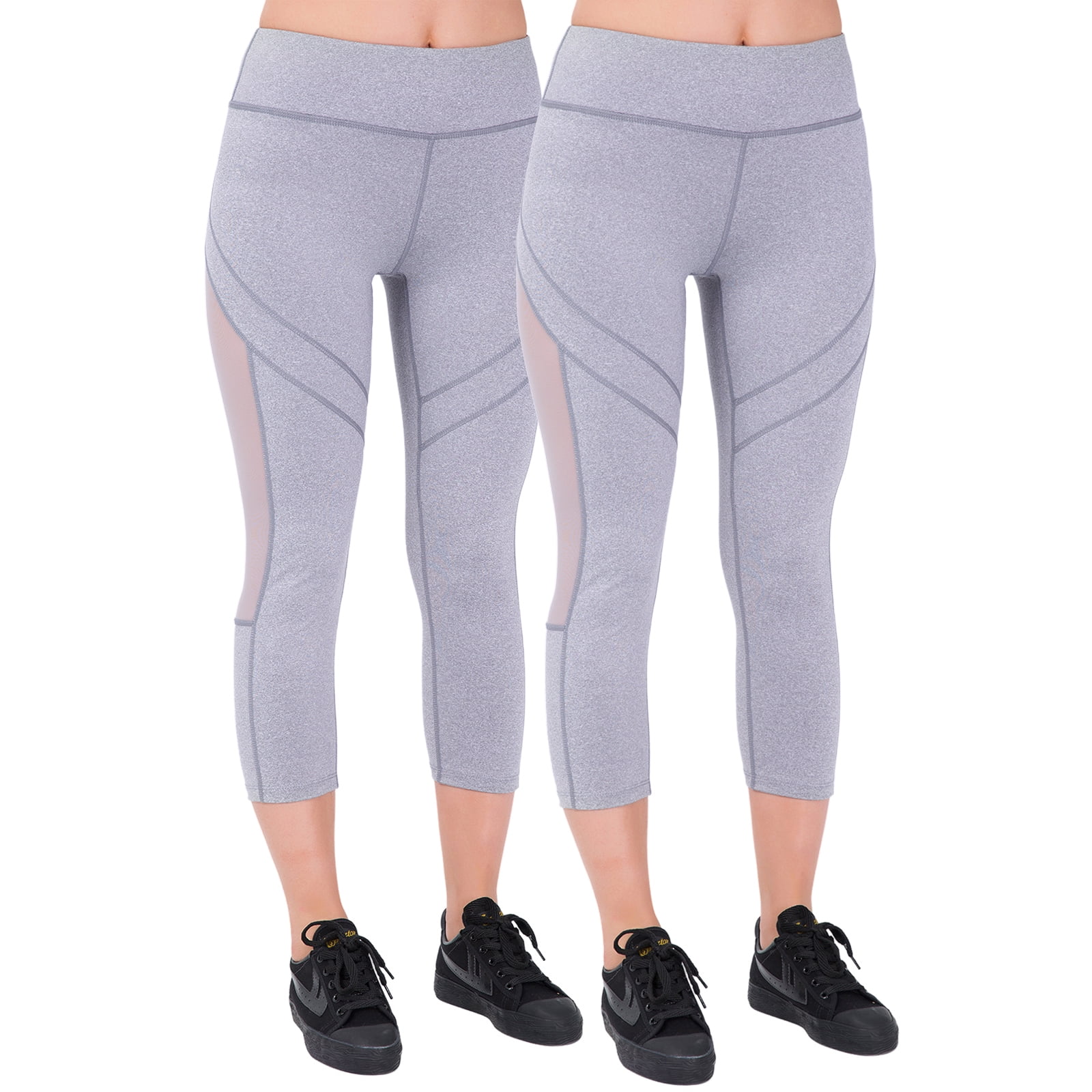 SPECIAL MAGIC Women's Mid Waist Side Mesh Dry Fit Workout Capri ...