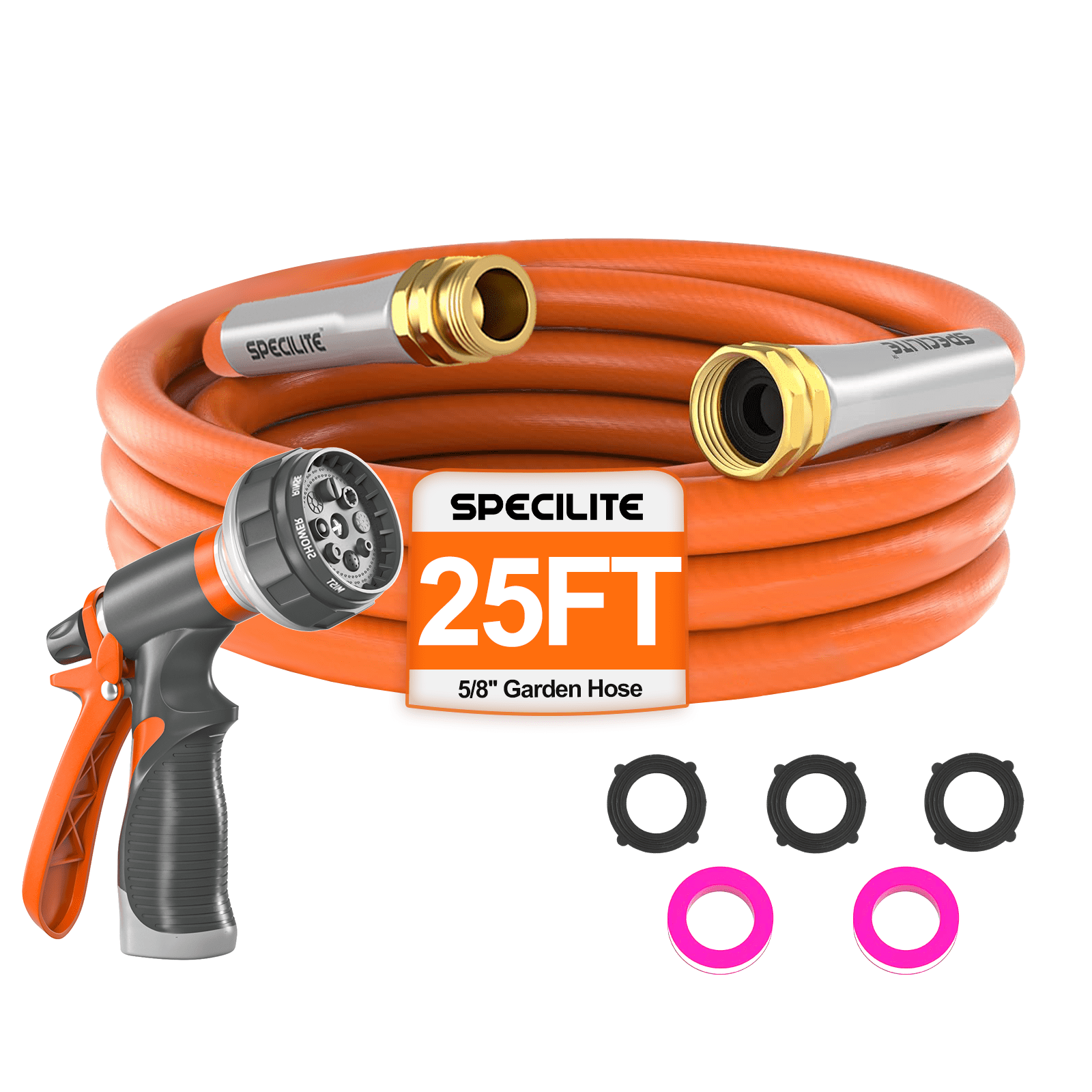 SPECILITE 25ft Heavy Duty Garden Hose, Lightweight & Flexible, 600 PSI ...