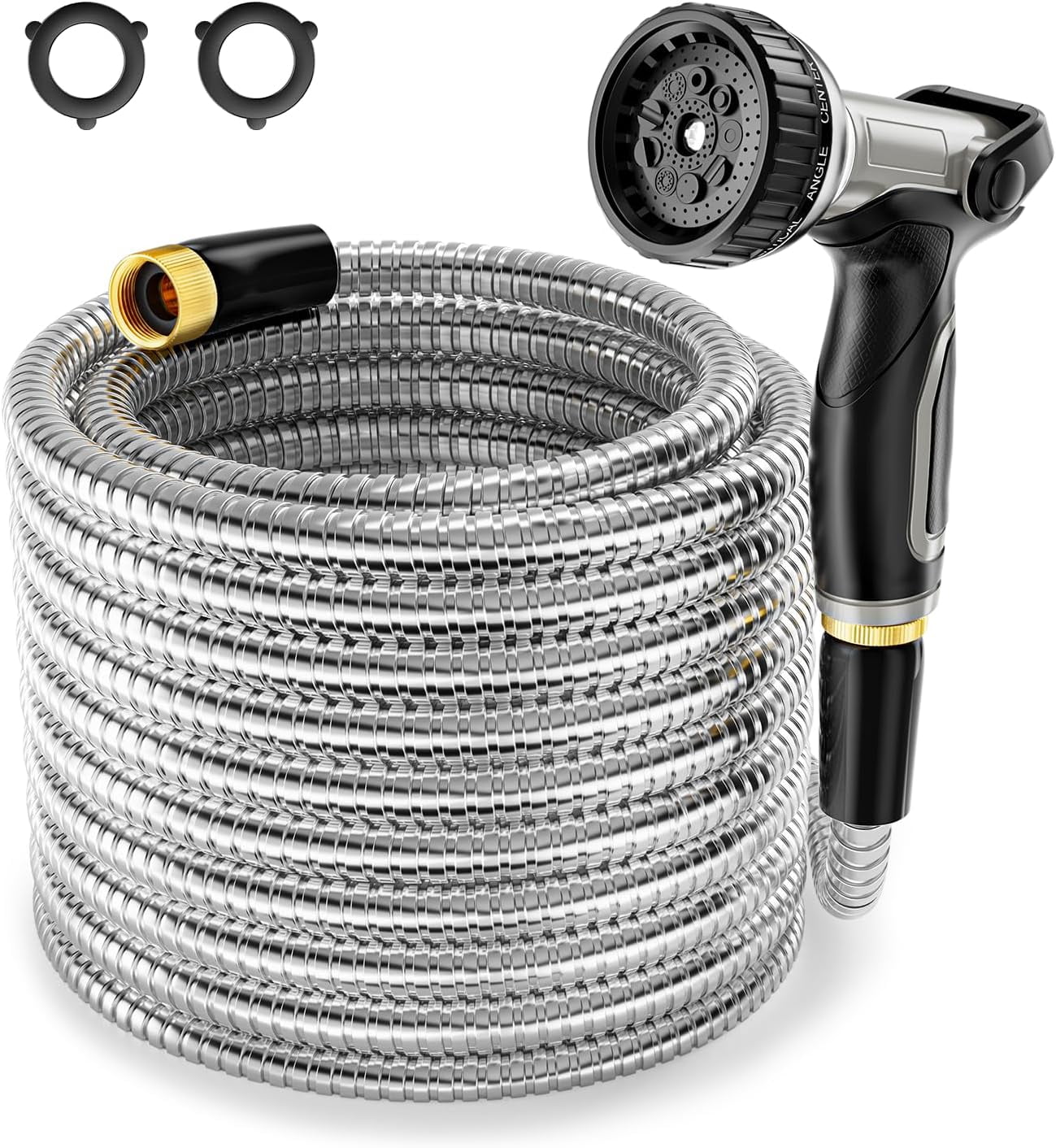 SPECILITE Metal Garden Hose 50FT X 1/2IN, 304 Stainless Steel Garden ...