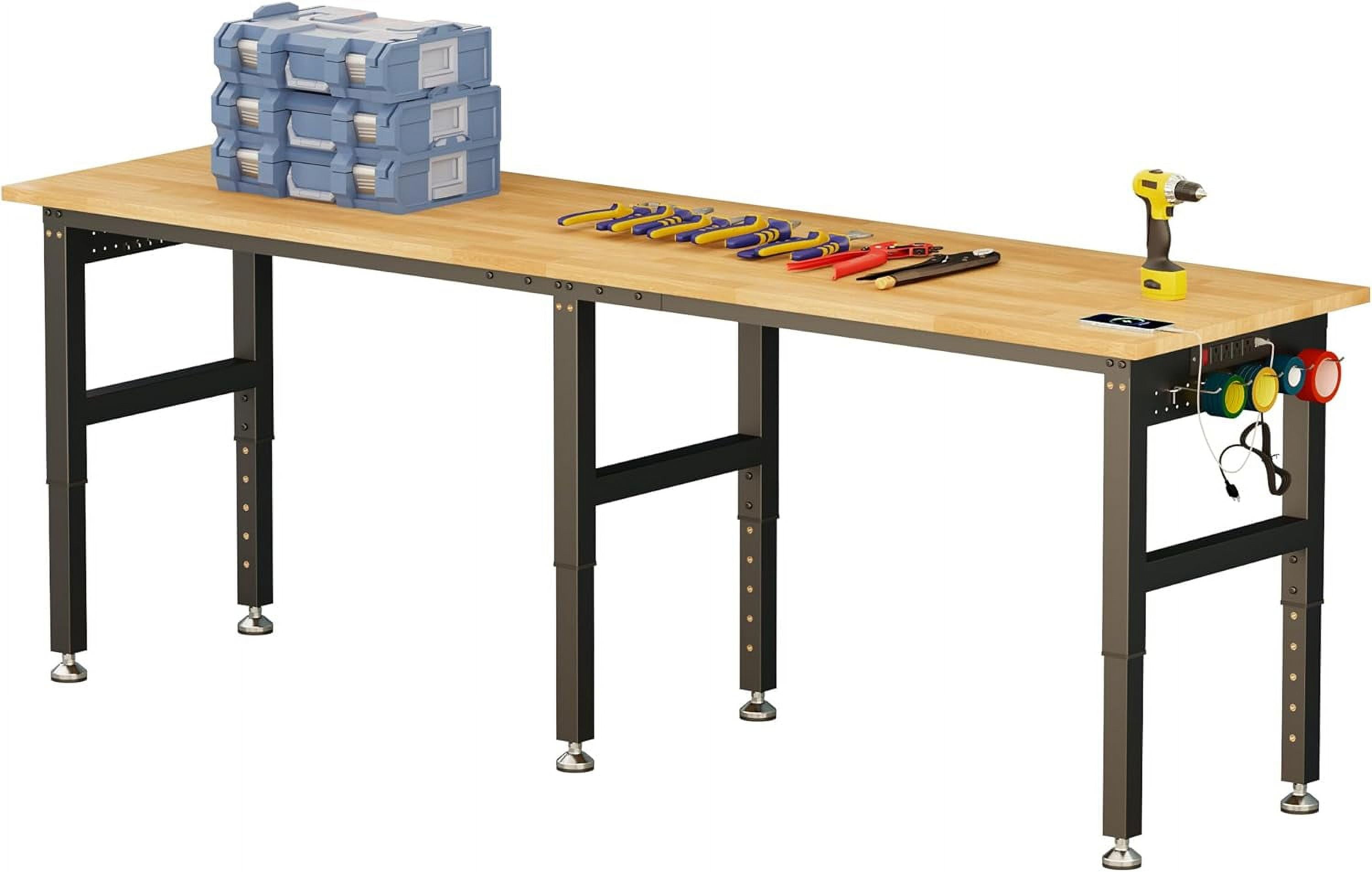 SPECRAFT Adjustable Workbench with Power Outlets, 5000 Lbs Capacity ...