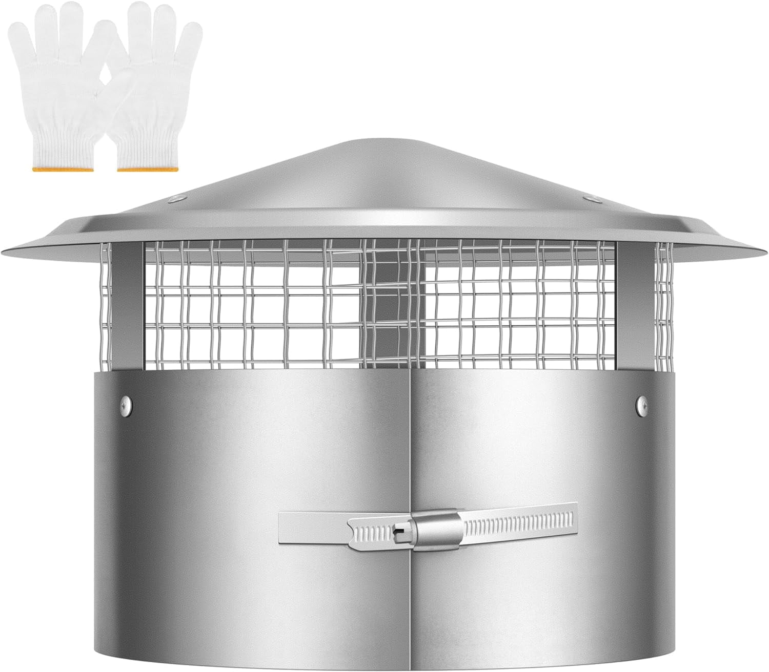 SPECSTAR 10" Cone Top Chimney Cap with Screen, Round Roof Rain Chimney ...