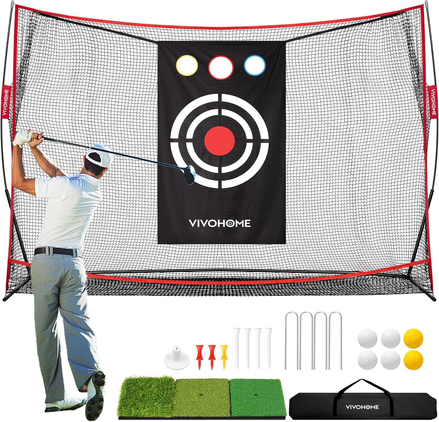 SPECSTAR 10 x 7ft Golf Net for Hitting, Chipping, Driving Training ...