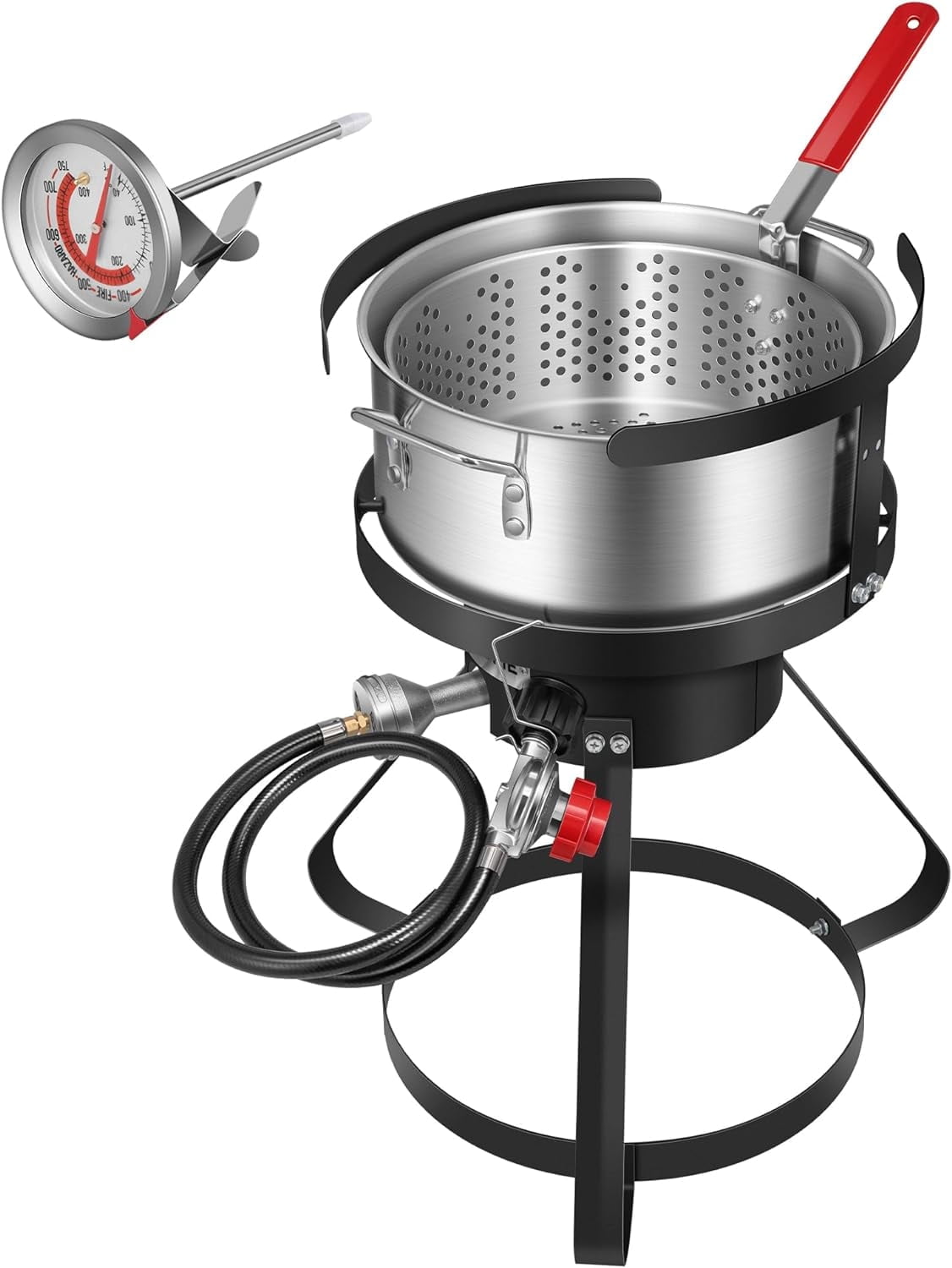 SPECSTAR Fish Fryer Kit with 10 Qt Aluminum Pot, 54,000 BTU Propane ...