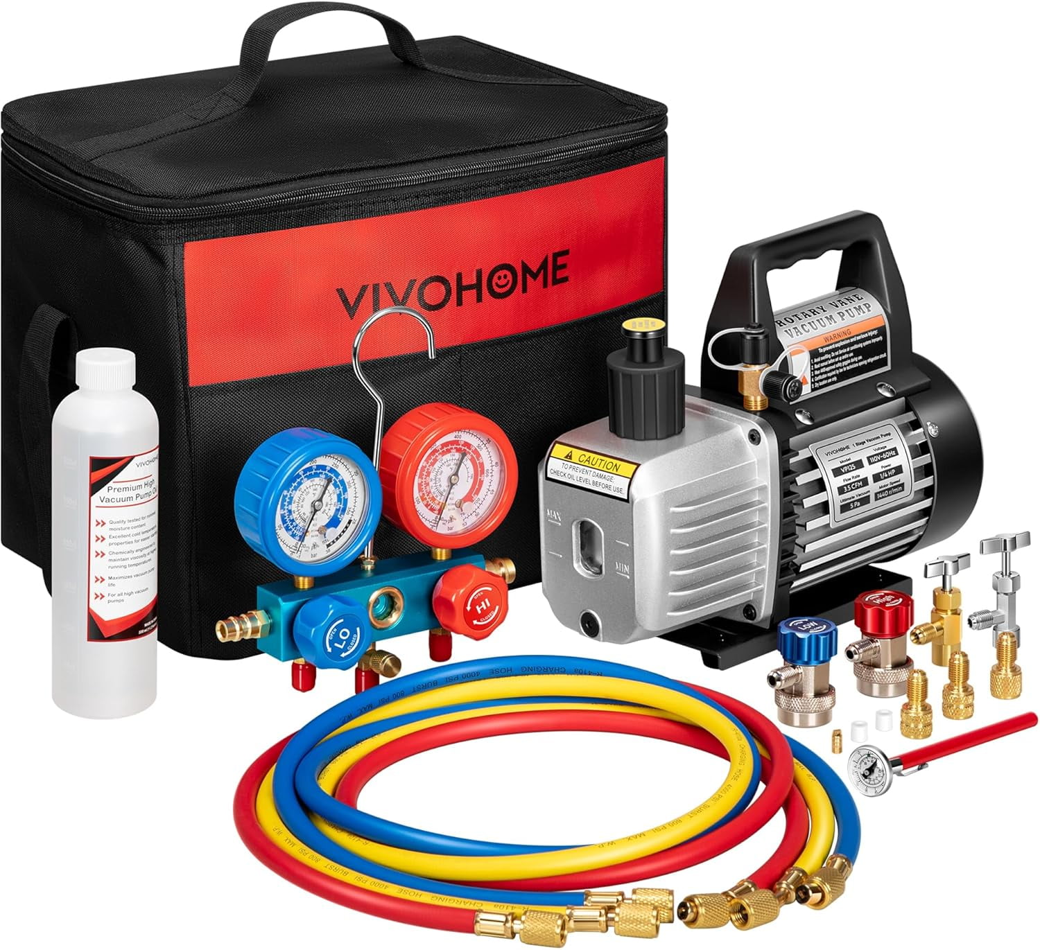 SPECSTAR 110V 1/4 HP 3.5CFM Single Stage Rotary Vane Air Vacuum Pump ...