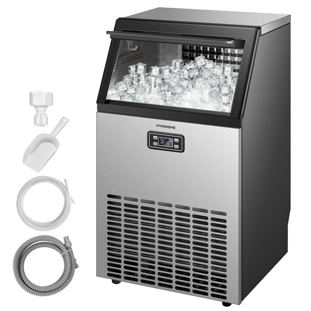 SPECSTAR Commercial Ice Maker 100lbs/24h,Ice Machine with 29lbs Storage ...