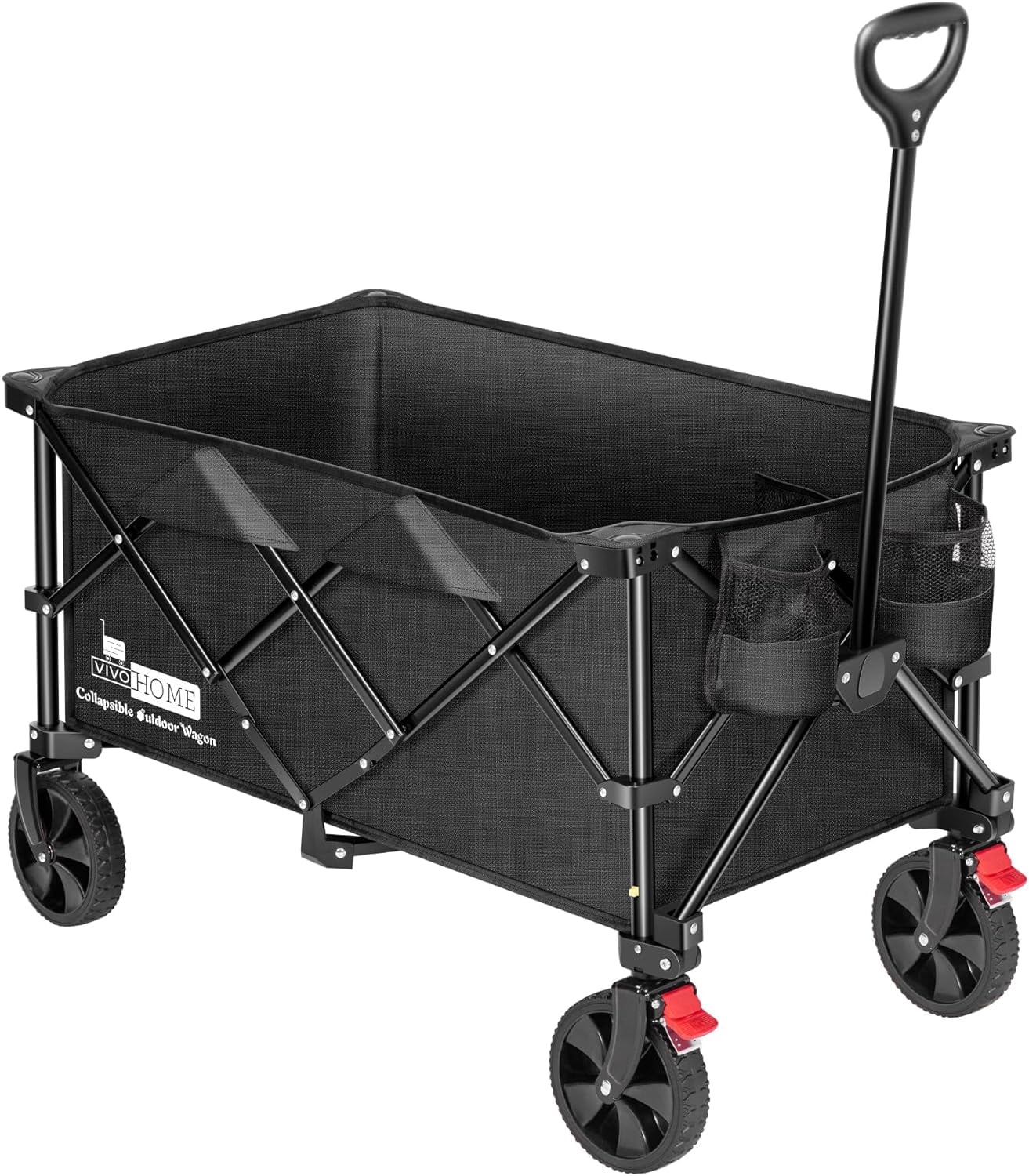 Large Collapsible Wagon Cart with Removable Canopy, Heavy Duty Folding ...