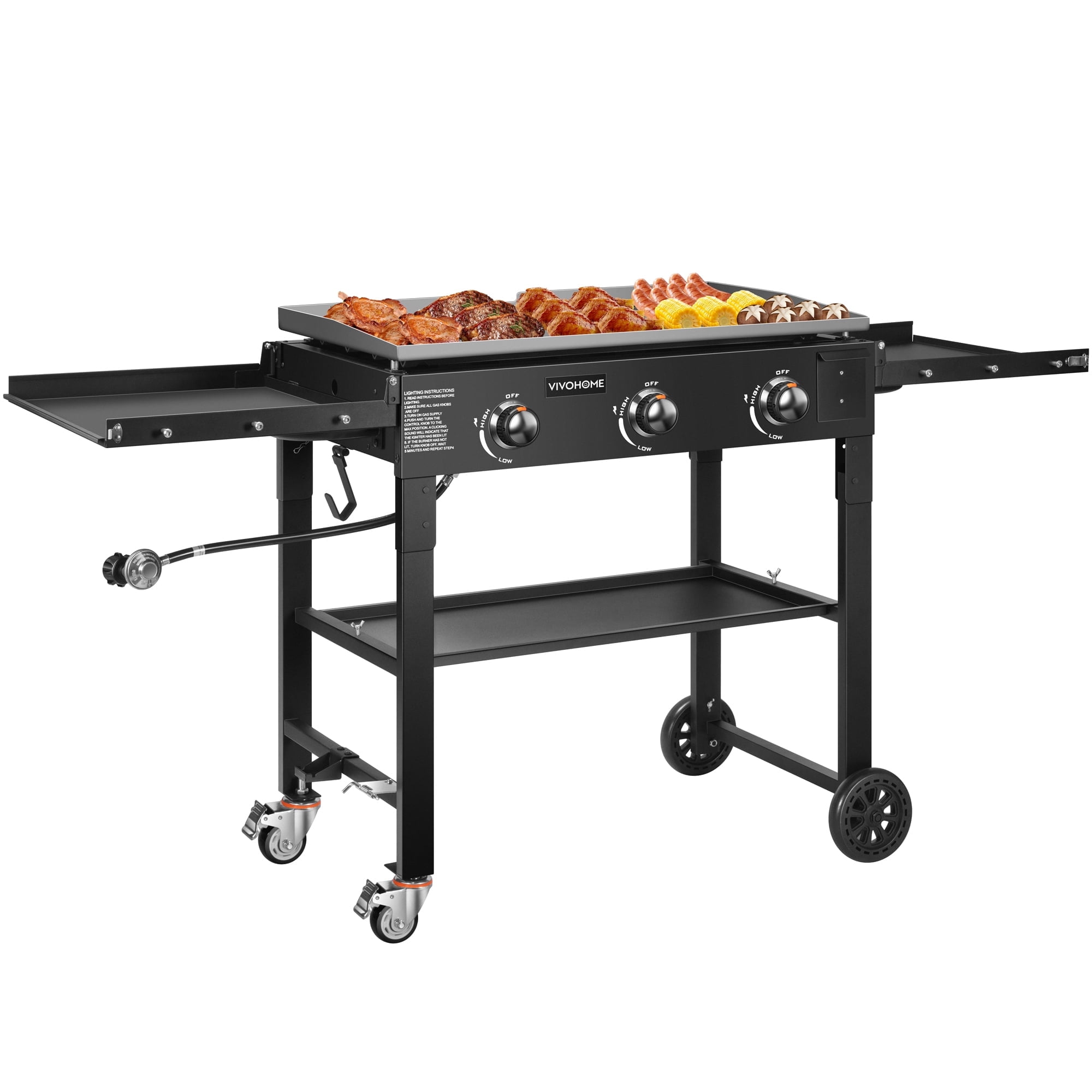 SPECSTAR 3-Burner 31.5" Foldable Propane Griddle, 45,000 BTU Propane ...
