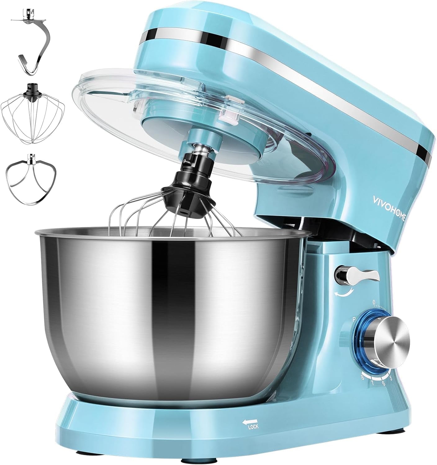 SPECSTAR 4.75 Quart Stand Mixer, 8 Speed Kitchen Electric Food Mixer ...
