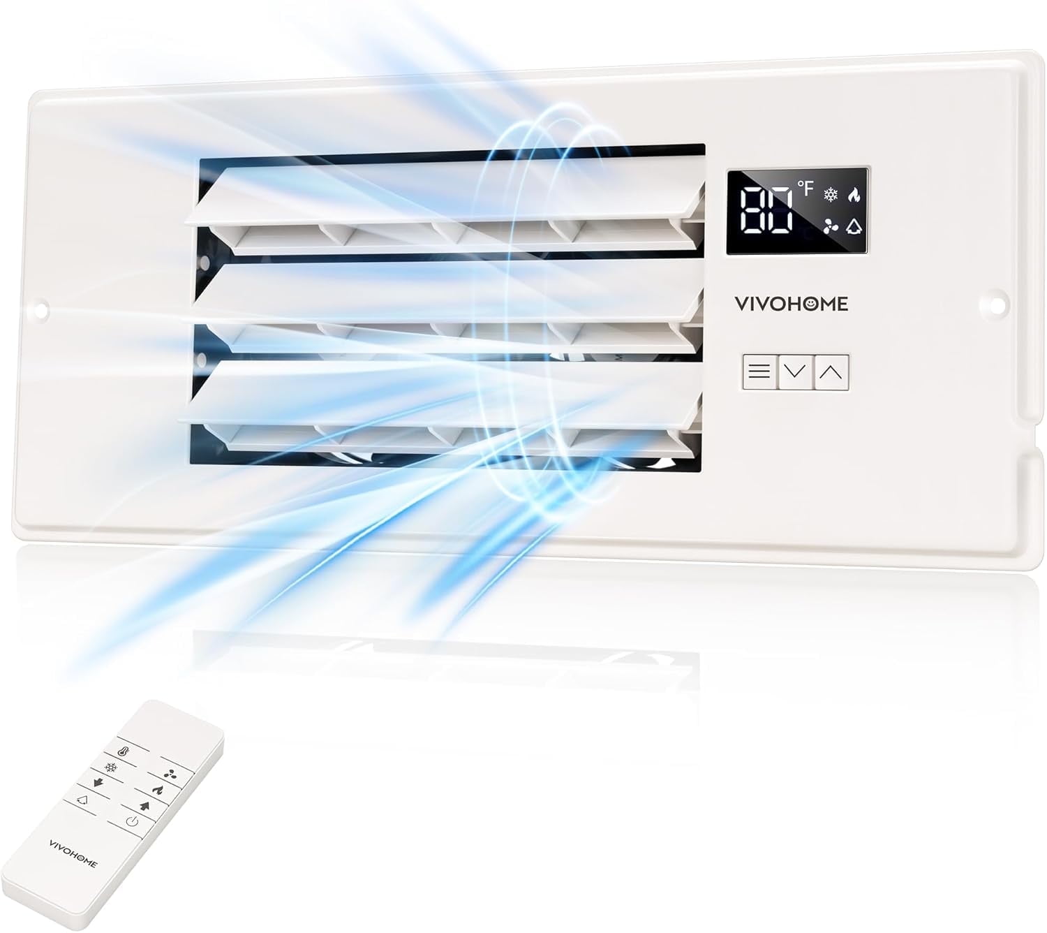 SPECSTAR 4'' x 12'' Opening Register Booster Fan with Adjustable Wind ...