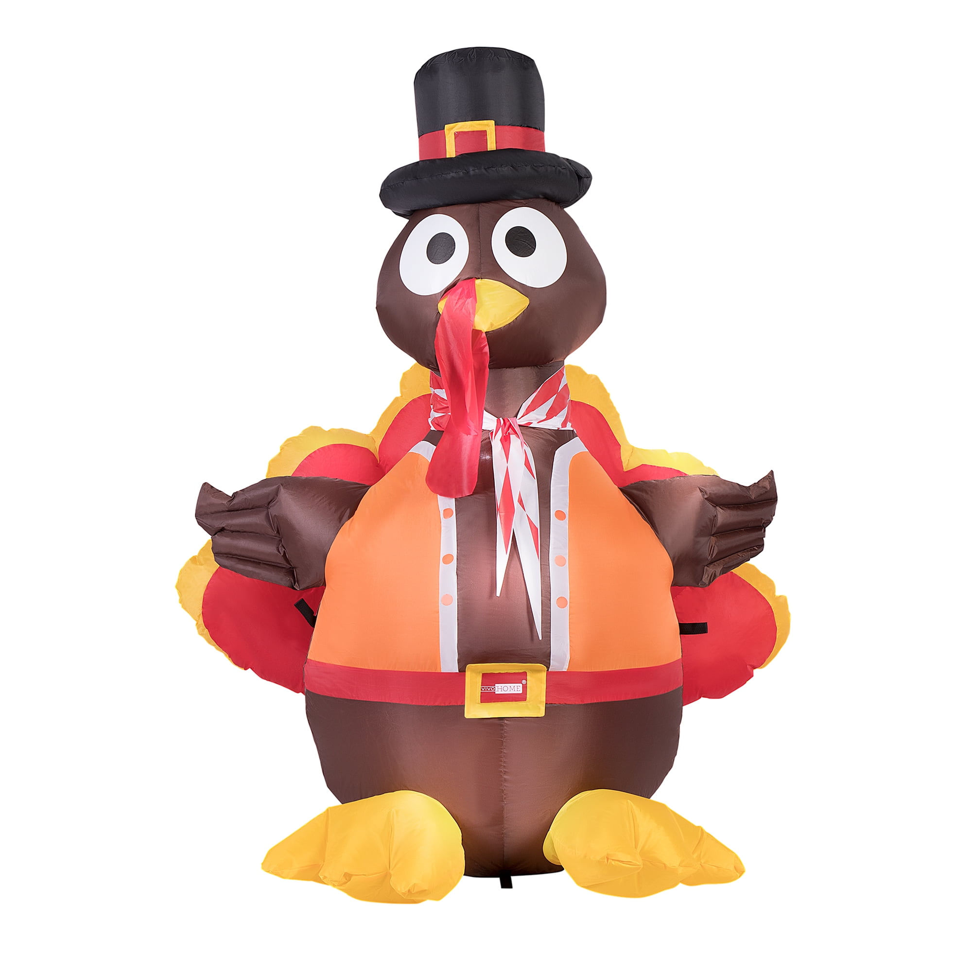 SPECSTAR 5ft Height Thanksgiving Inflatable Lighted Turkey with Hat ...