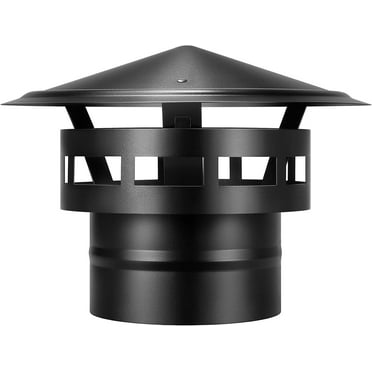 Uxcell 3" Chimney Cap, 2 Pcs Roof Vent Cap Cowl Rain Cover PVC Round ...