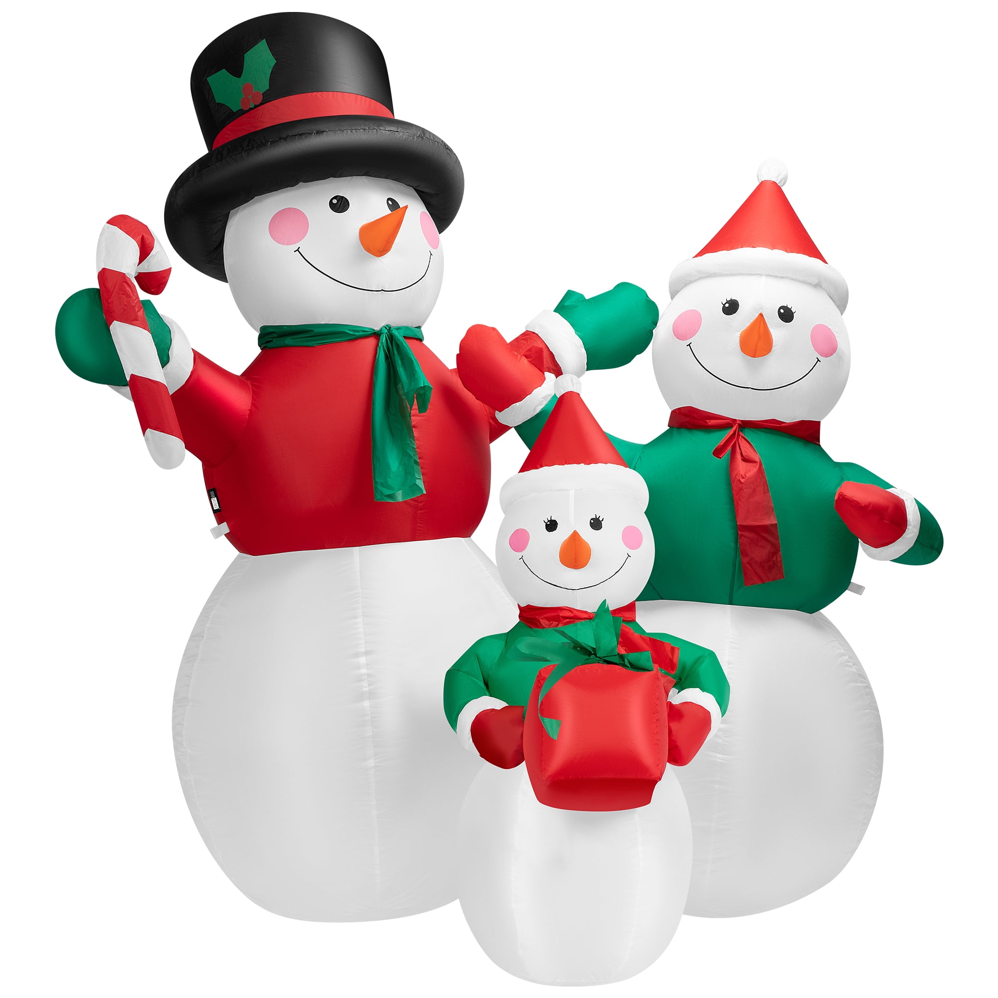 SPECSTAR 6ft Tall XMAS Inflatable LED Snowman Family Lawn Decor with ...