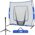 SPECSTAR 7x7Ft Baseball Softball Practice Net with Frame, Pitcher ...