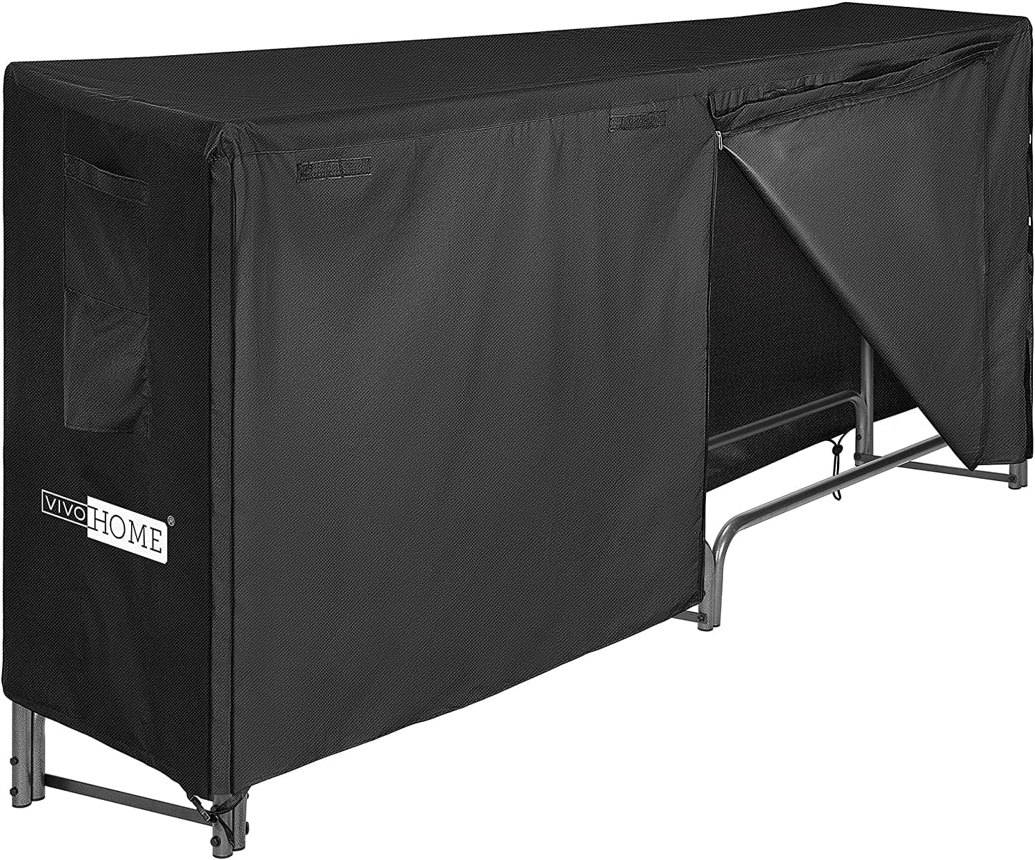SPECSTAR, Firewood Log Rack, 8ft, with Cover Combo Black - Walmart.com