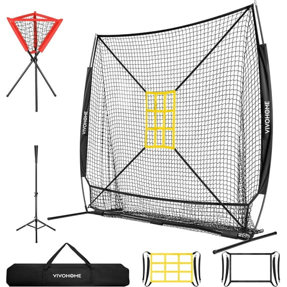 SPECSTAR Baseball Net, 7 x 7 ft Baseball Softball Hitting Net with ...