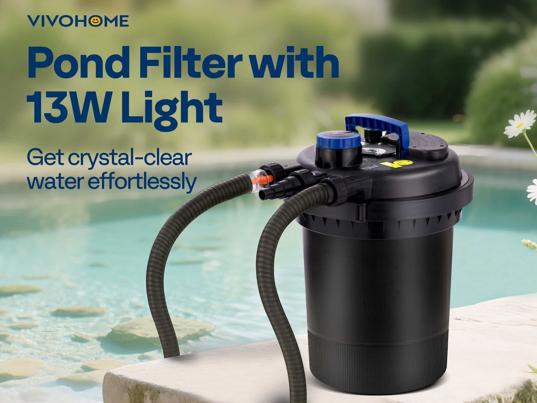 SPECSTAR Bio Pressure Pond Filter with UV Light, 2630 GPH, Suitable for ...
