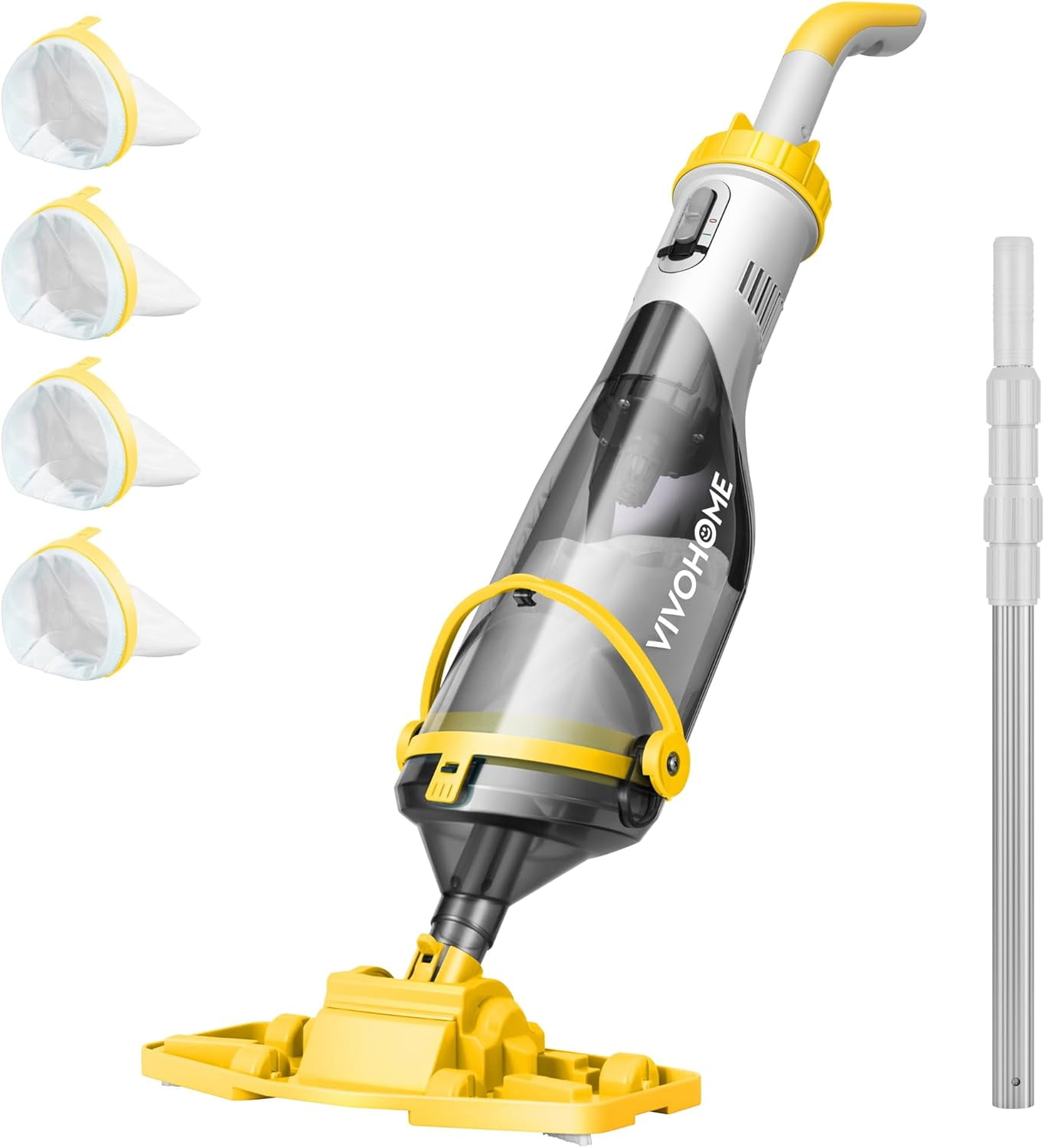 SPECSTAR Cordless Pool Vacuum with Telescopic Pole, Powerful Suction up ...